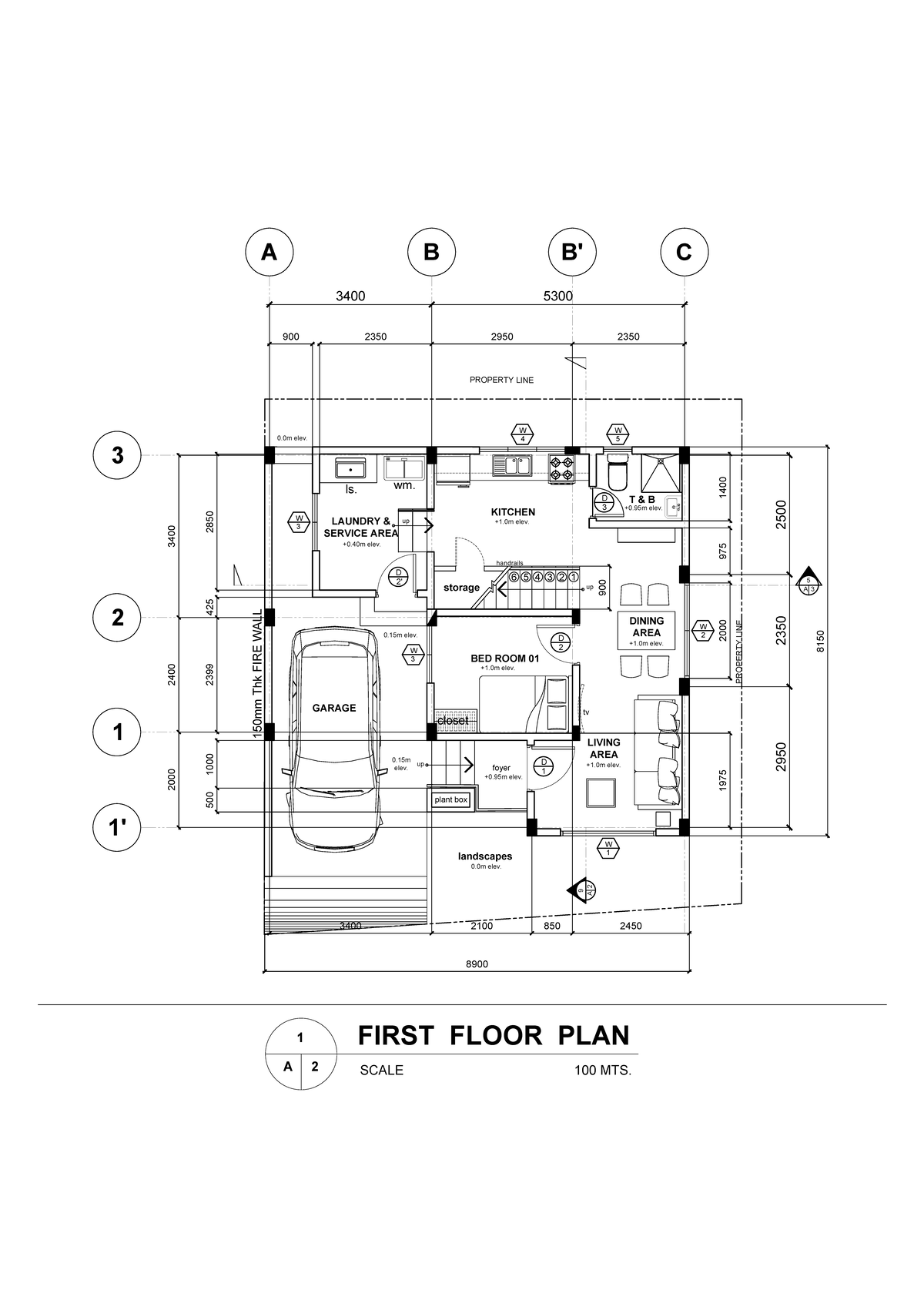 First-Floor-plan - PROPERTY LINE PROPERTY LINE plant box 0 elev. elev.0 ...