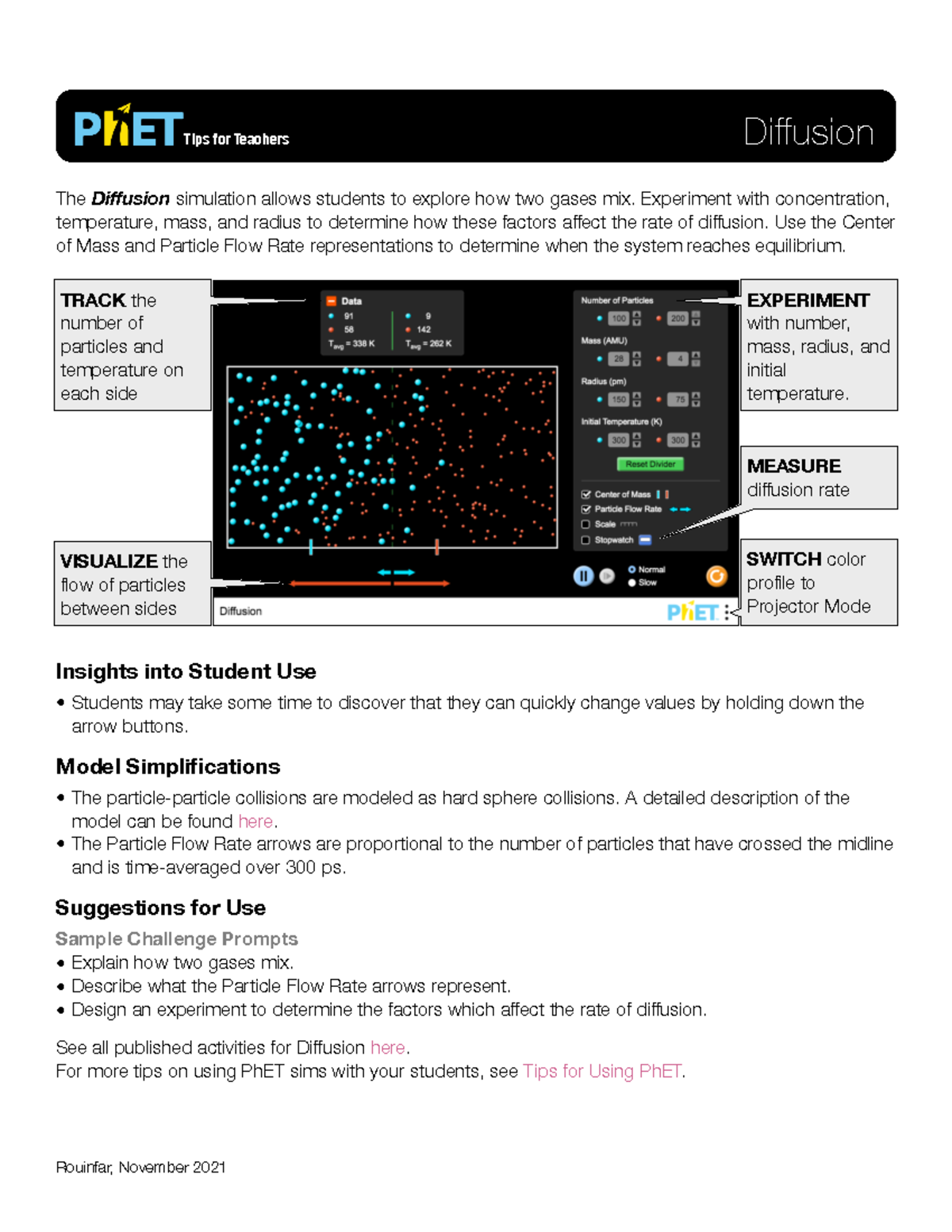 Diffusion-html-guide en - The Diffusion simulation allows students to ...