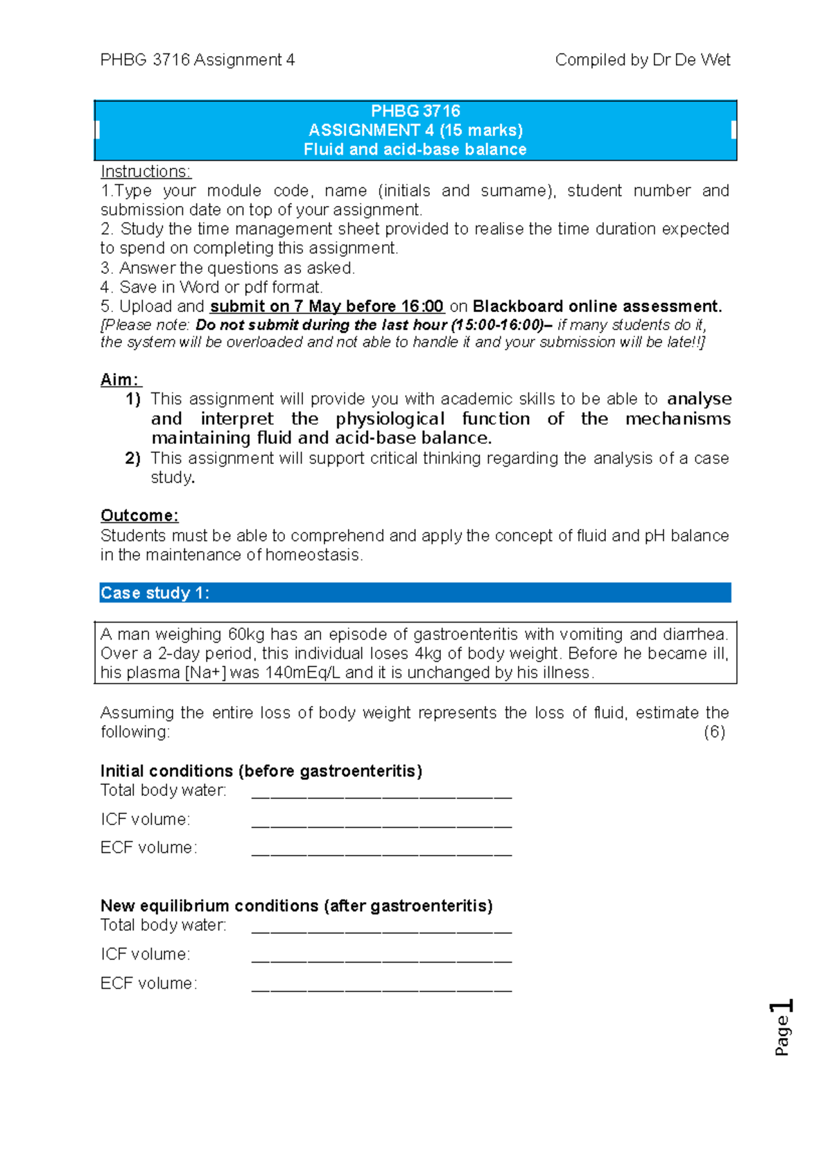 Assignment 4 Chapter 15 - Page 1 PHBG 3716 Assignment 4 Compiled by Dr ...