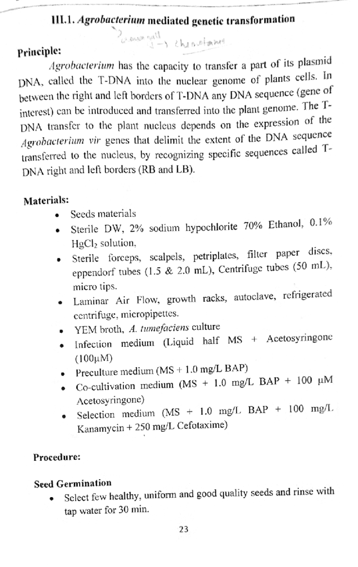 Agrobacterium mediated genetic transformation - Biotechnology - Studocu