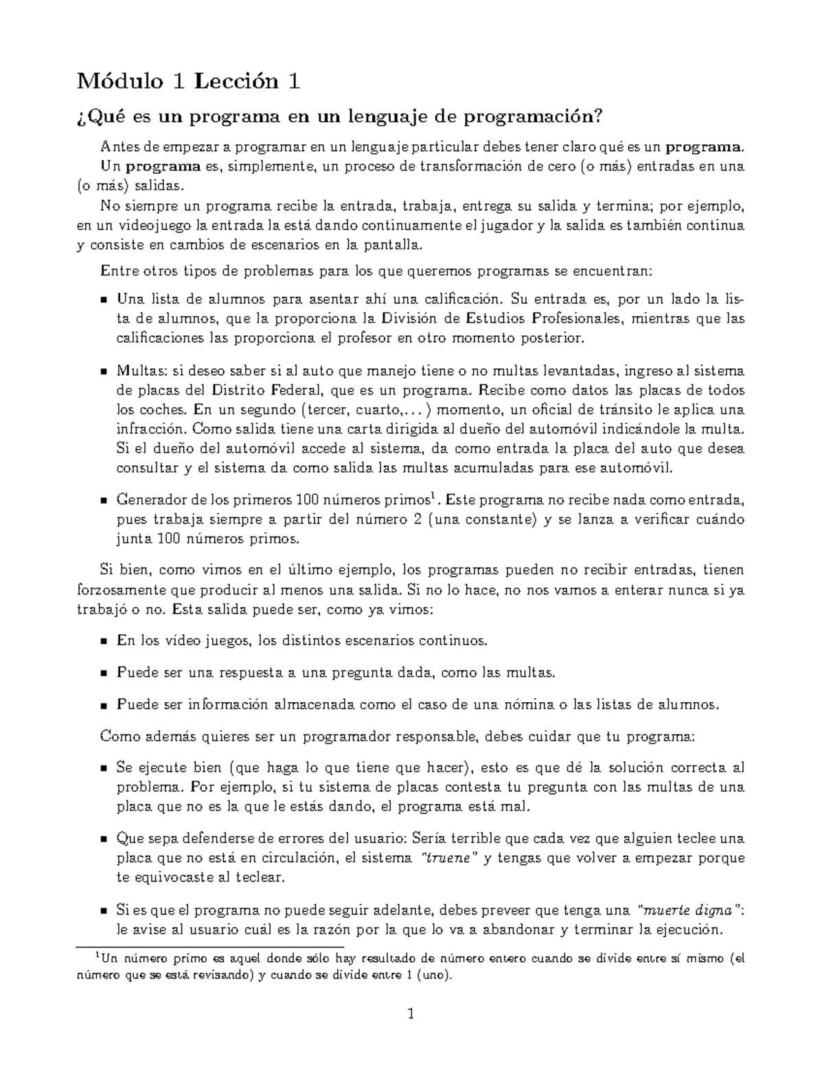 Que es un programa en lenguaje de programacion - M ́odulo 1 Lecci ́on 1 ...