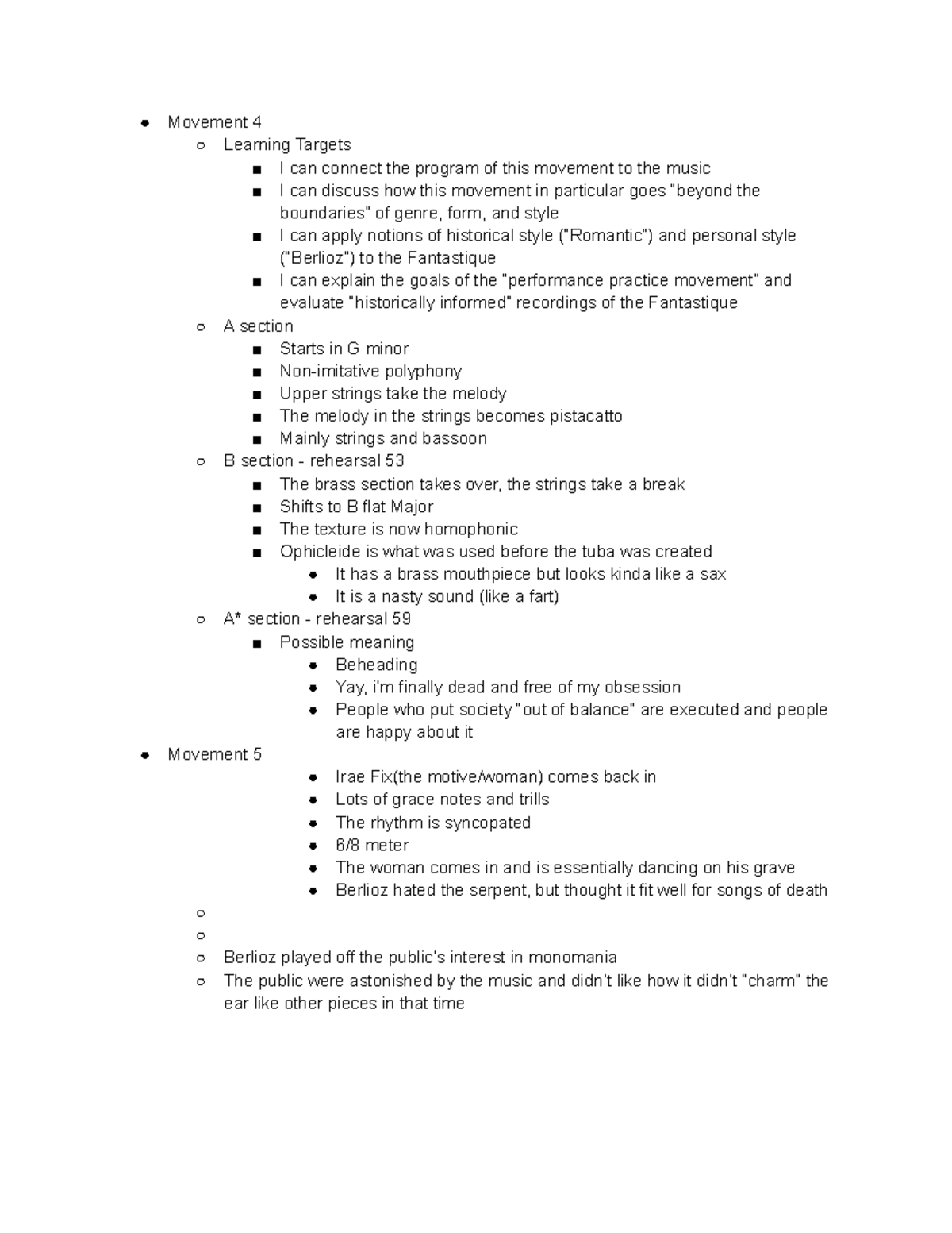 10 23 19 - lecture notes - Movement 4 Learning Targets I can connect ...