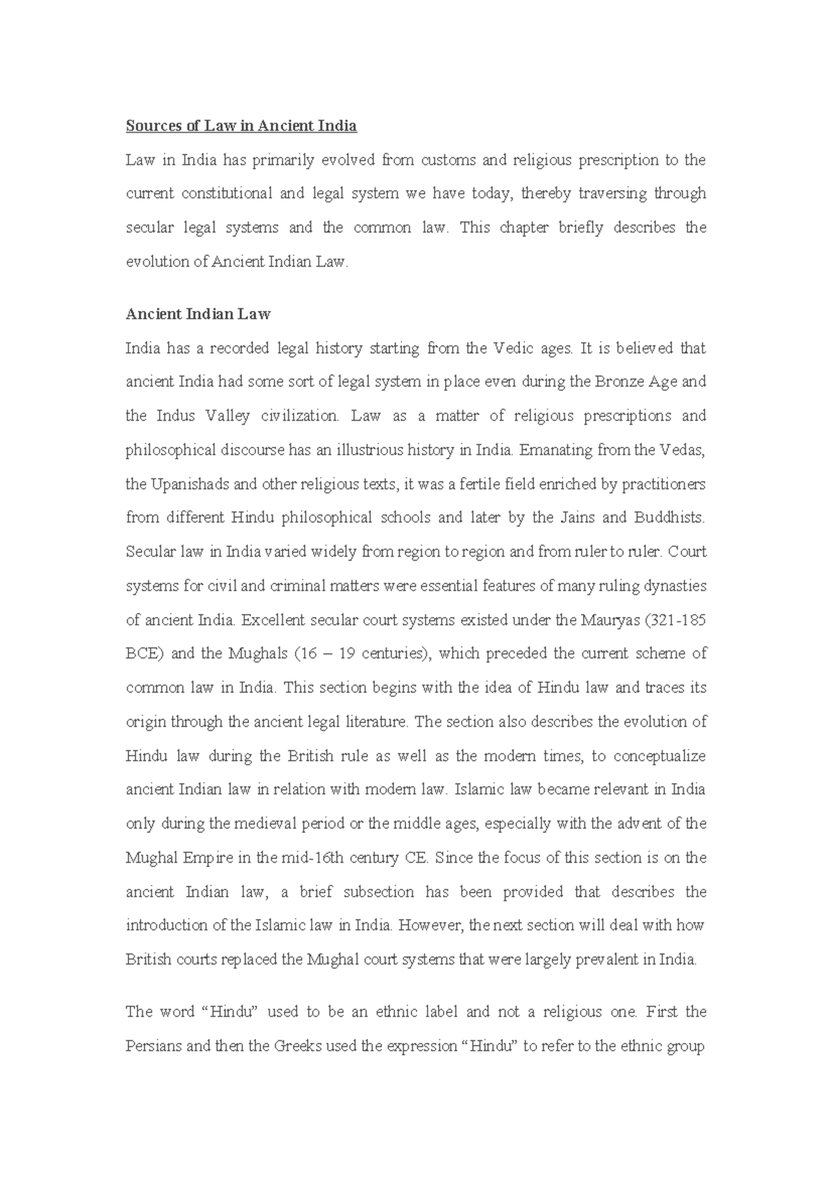 Ballb 1stsemhistoryiunit 5sourcesoflawinancientindia - Sources of Law ...