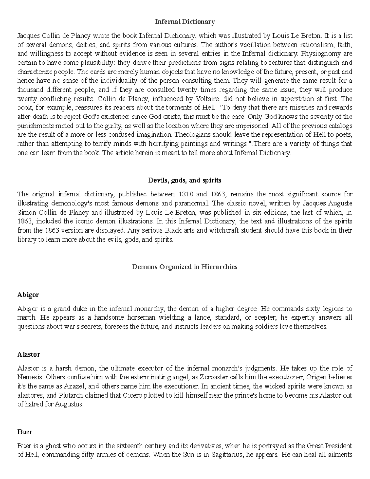 More detail on the Infernal Dictionary - Infernal Dictionary Jacques ...