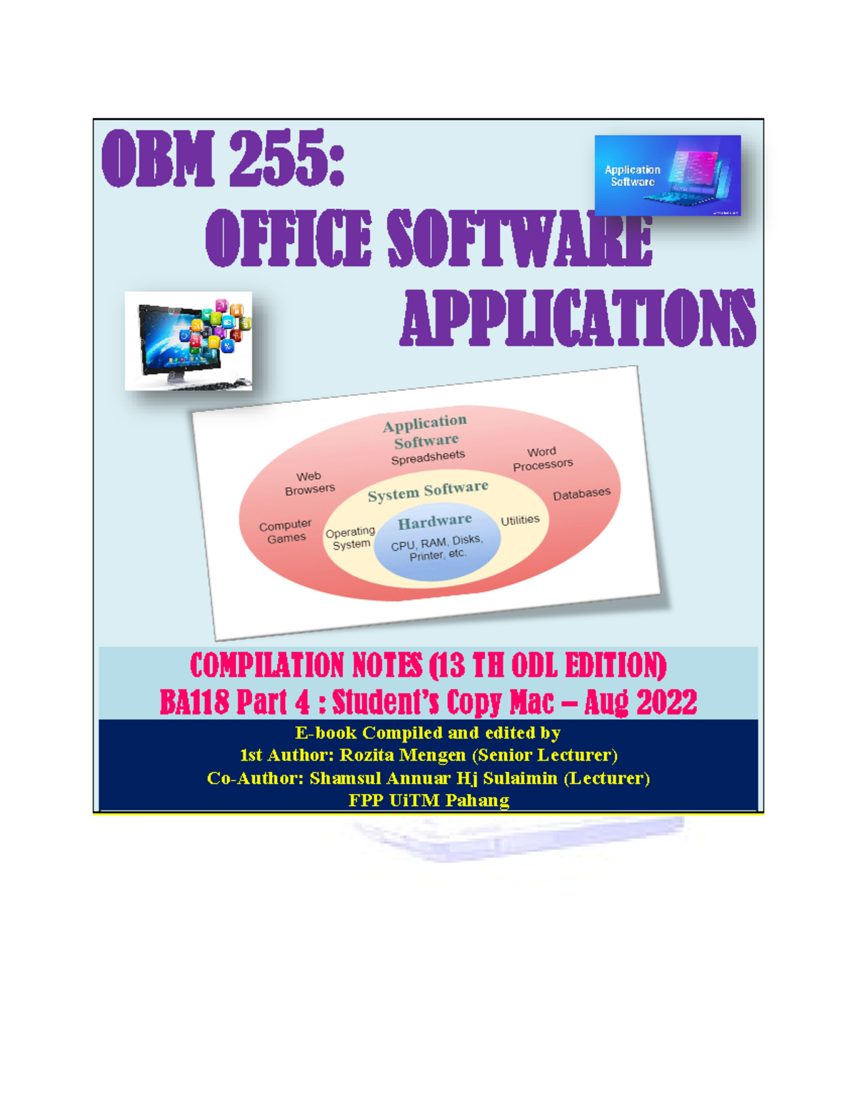 E Manual OBM255 13th edi Rozi Mac2022 - OBM 255 : OFFICE SOFTWARE ...