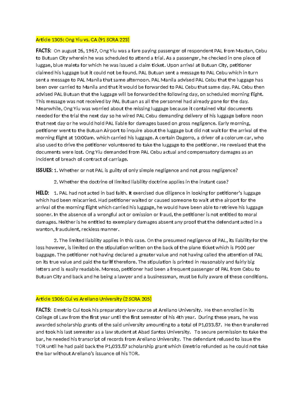 Ethics civil notes - tyub tyub - Article 1305: Ong Yiu vs. CA (91 SCRA ...