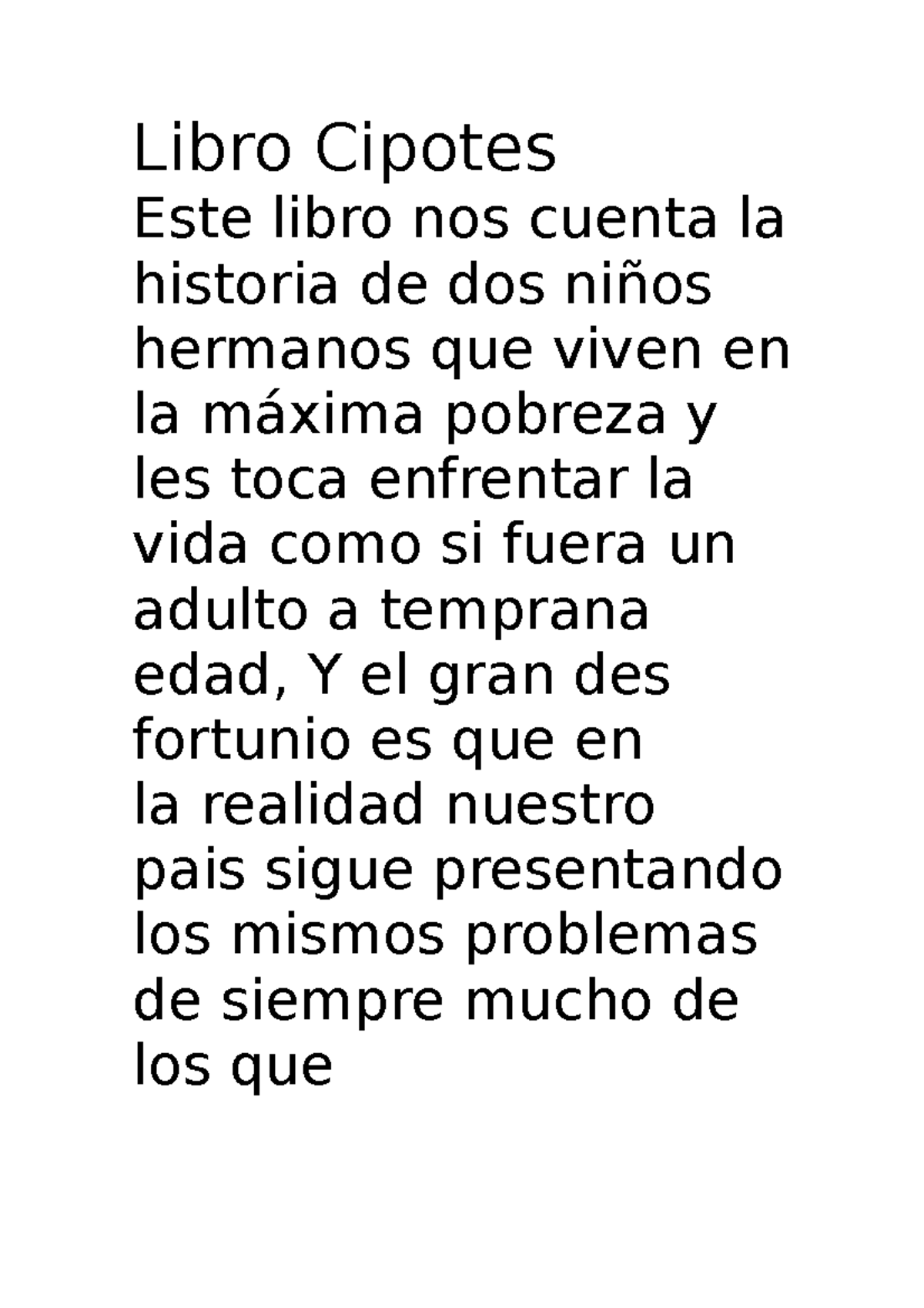 García Fernando U2 T1a5 - Libro Cipotes Este libro nos cuenta la ...