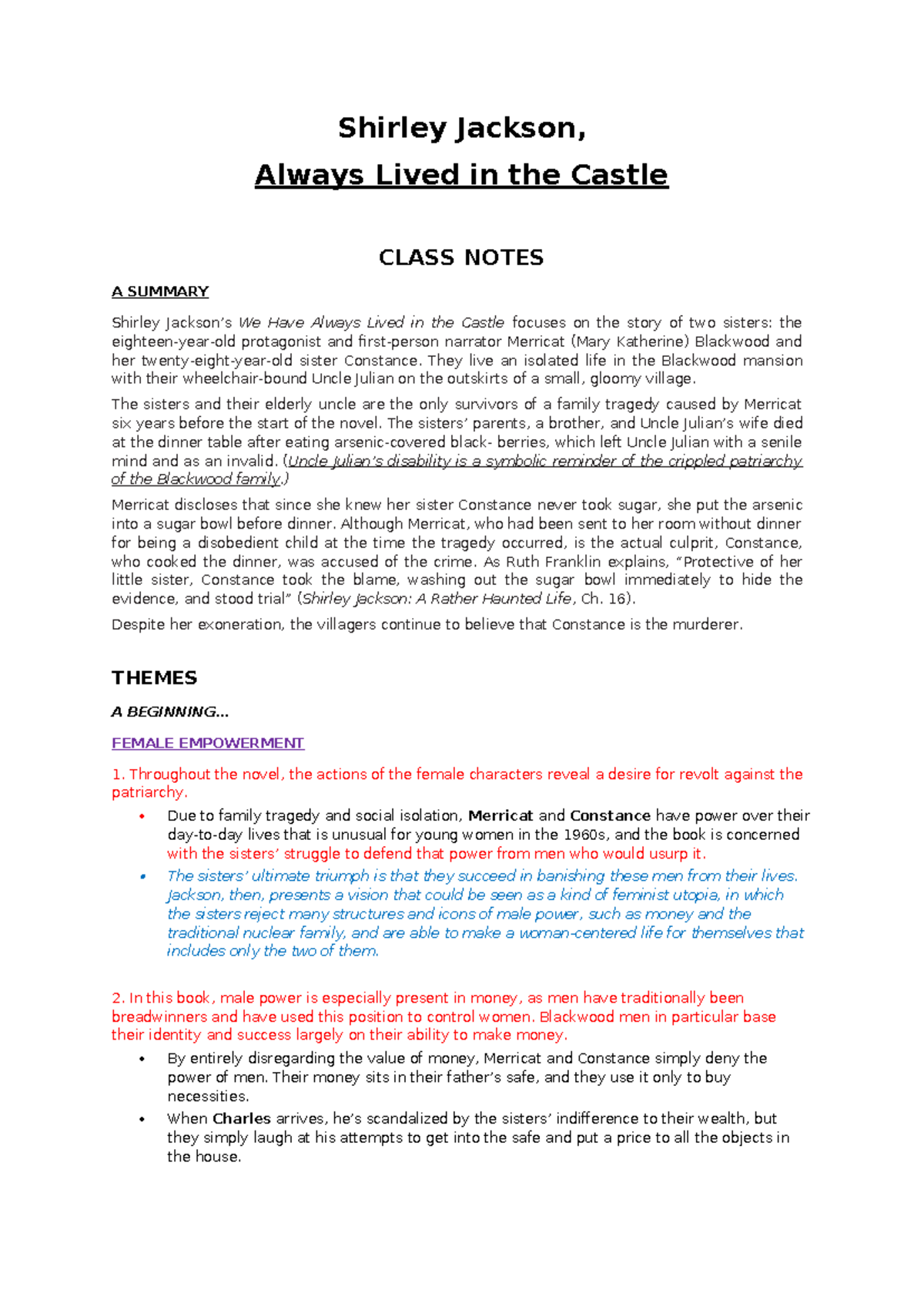 Shirley Jackson - Notes - Shirley Jackson, Always Lived in the Castle ...