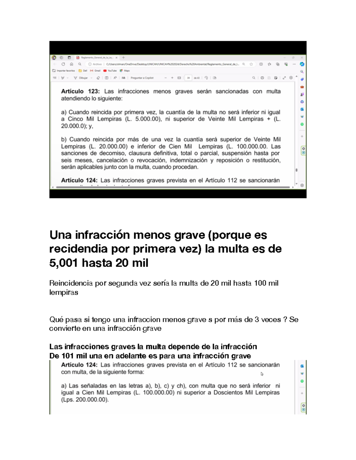Una infracción menos grave - Una infracción menos grave (porque es ...