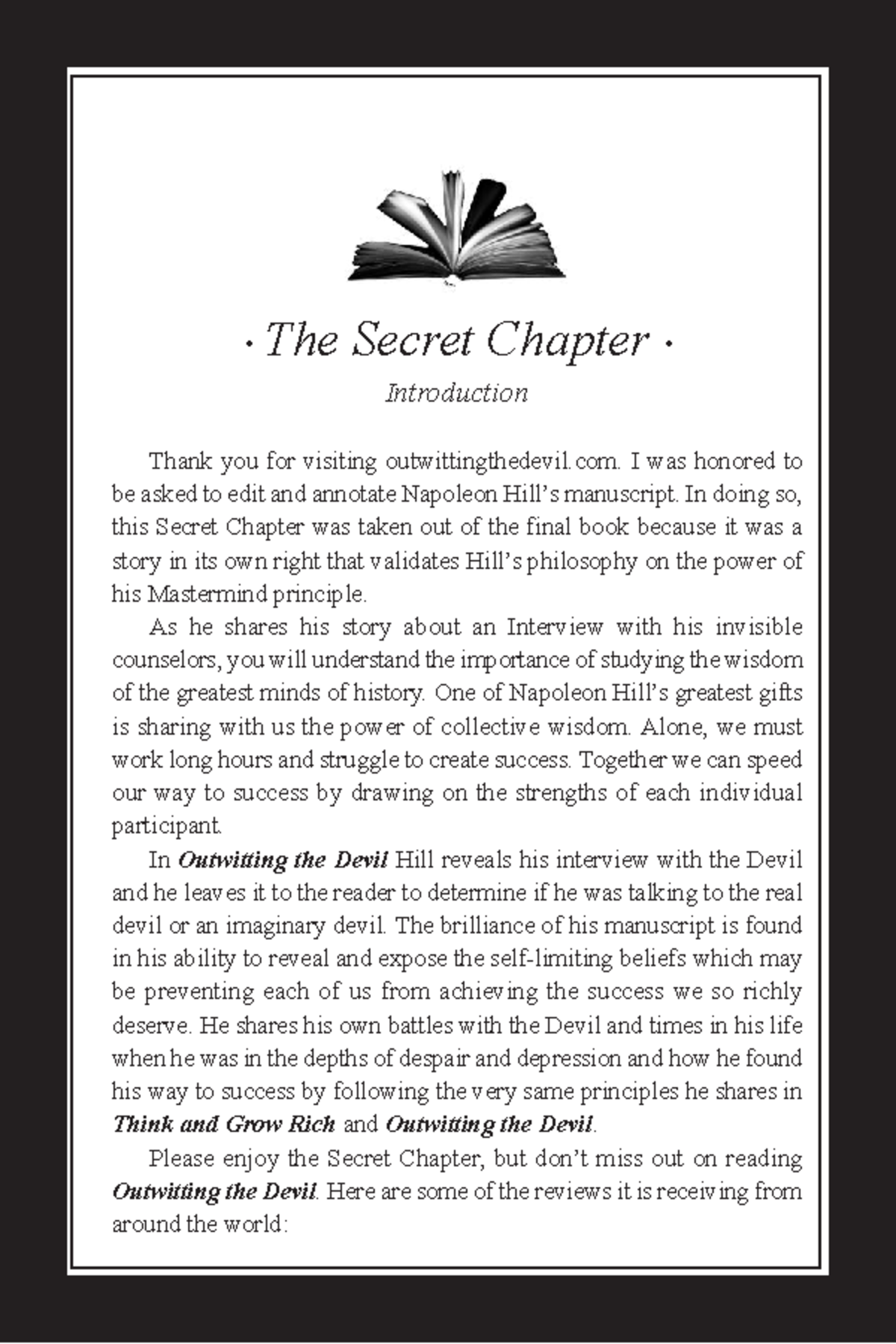 OTD Secret Chapter - …… :) - The Secret Chapter • Introduction Thank ...