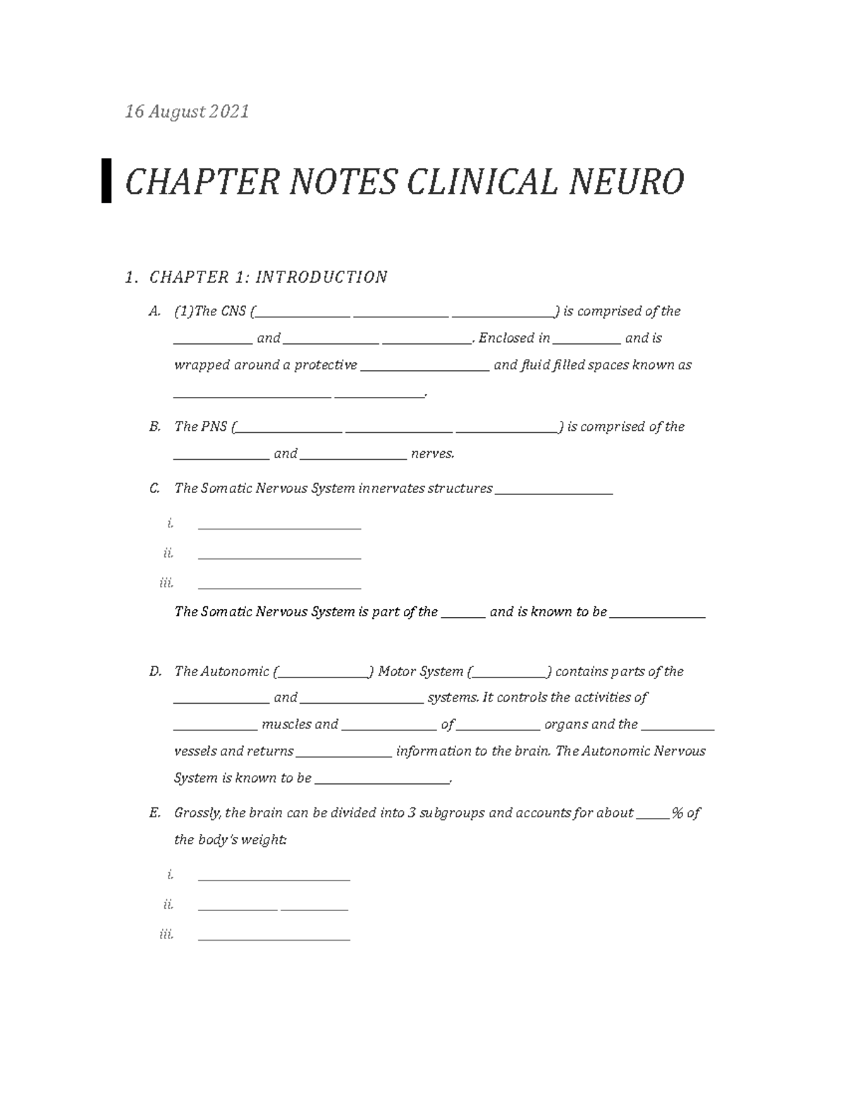 Neuro Study Guides - Exam notes - PT 701 - Studocu