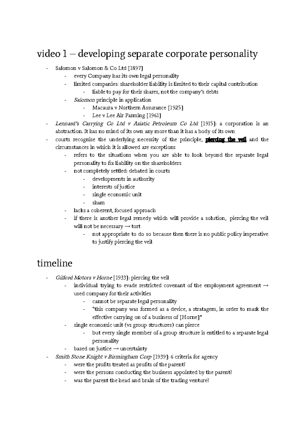 LC2 – Separate corporate legal personality - video 1 – developing ...