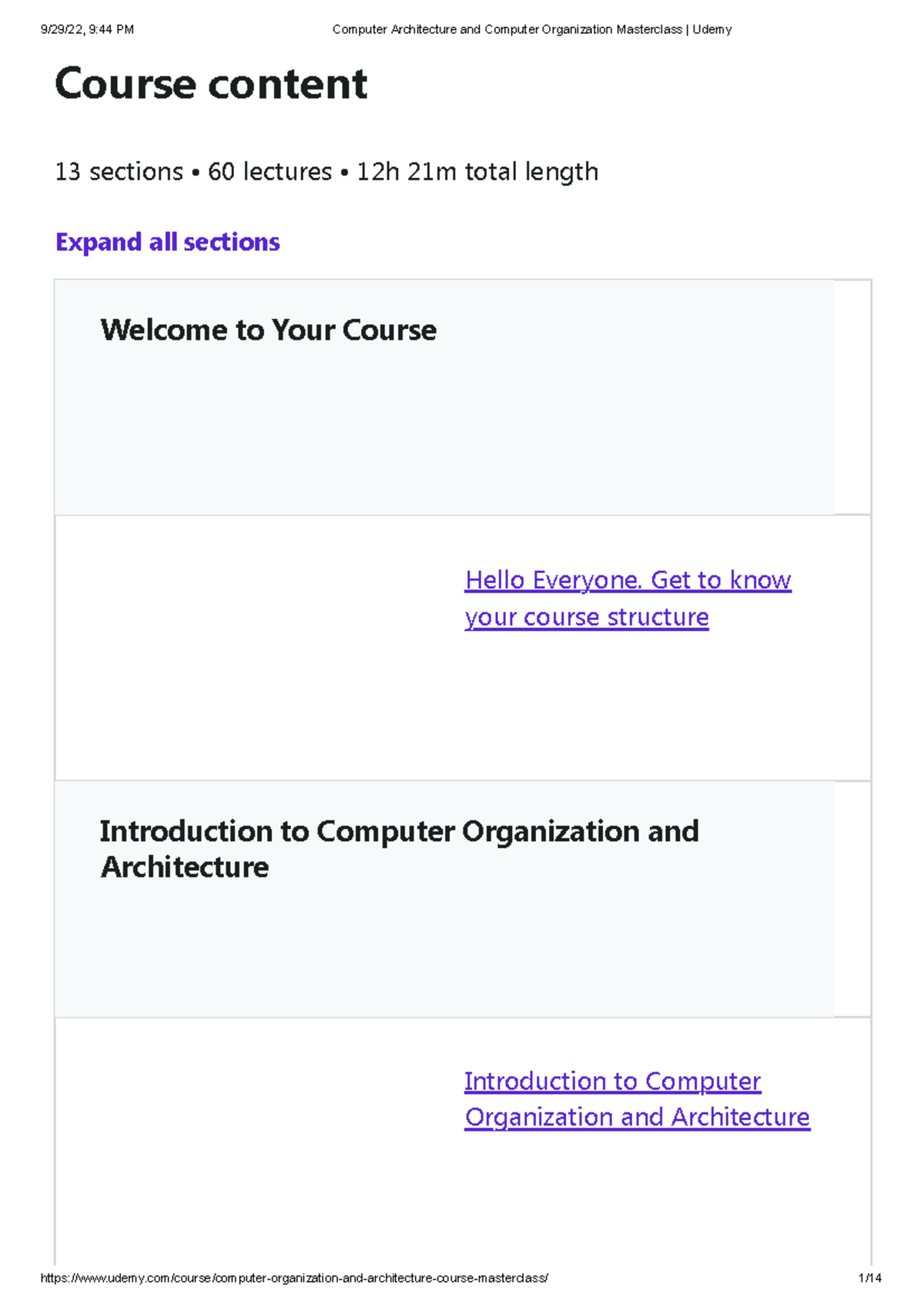 Computer Architecture and Computer Organization Masterclass Udemy ...