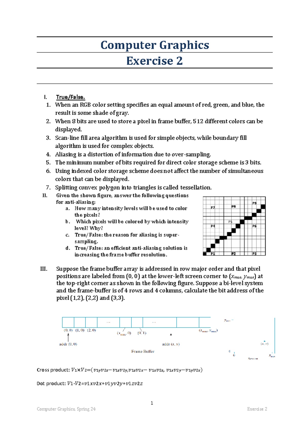 Excercise 2 - exercise for practice - 1 Computer Graphics, Spring 24 Exercise 2 Computer ...