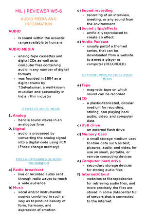 MIL W5-6 Motion Media - Notes - MIL | REVIEWER W5- MOTION MEDIA AND ...