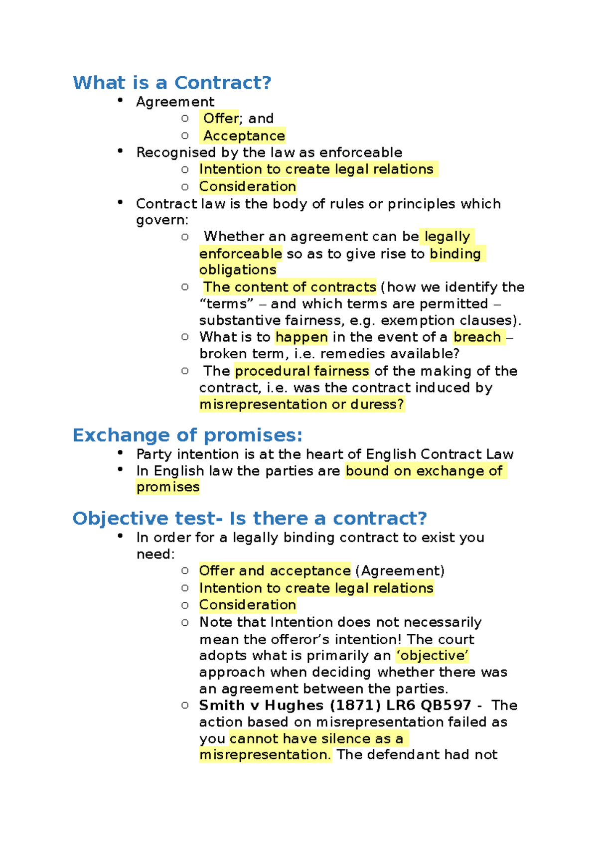 Basics of a contract - What is a Contract? Agreement o Offer; and o ...
