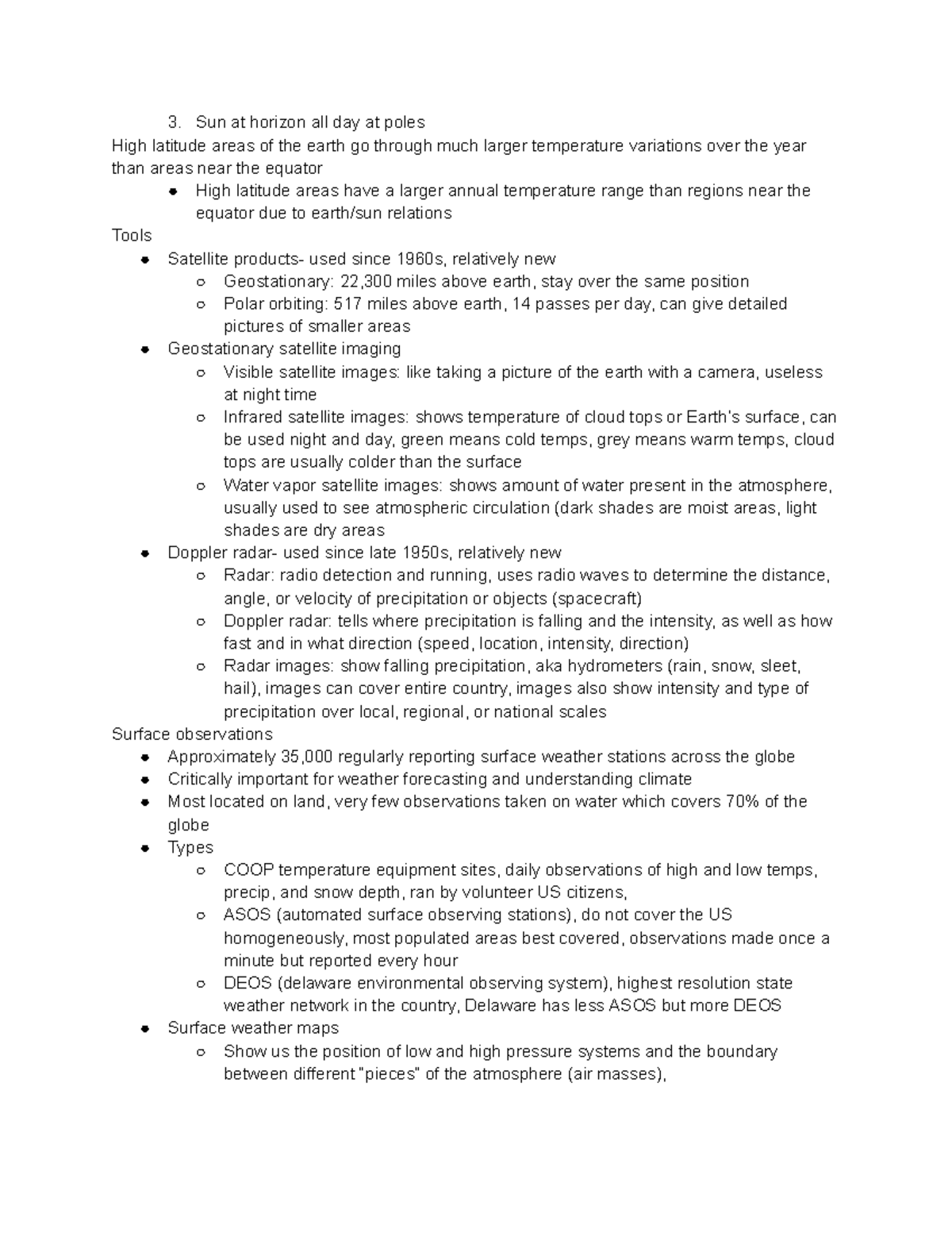 Meteorology study notes (41) - Sun at horizon all day at poles High ...