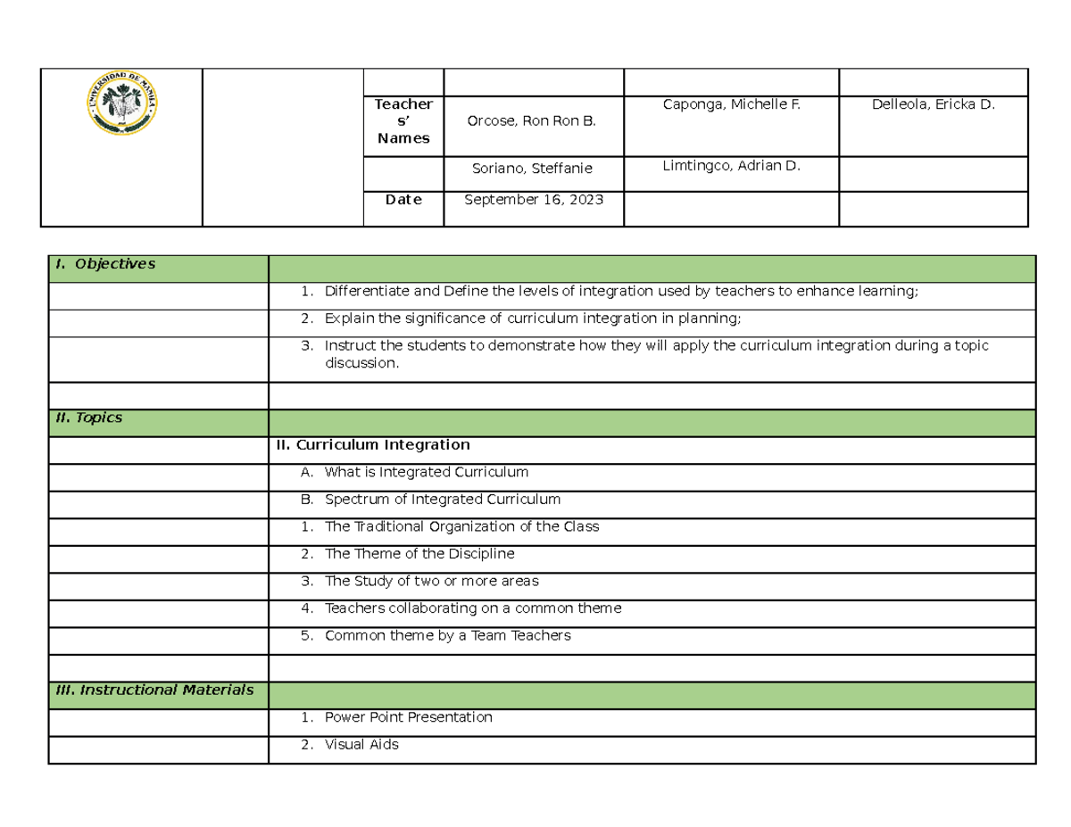 Lesson PLAN Presentor 1 - Teacher s’ Names Orcose, Ron Ron B. Caponga ...