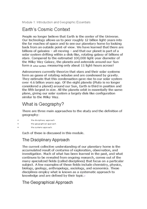 GEOG120 Notes until Feb 9th - Intro lecture - Jan 10th Physical ...