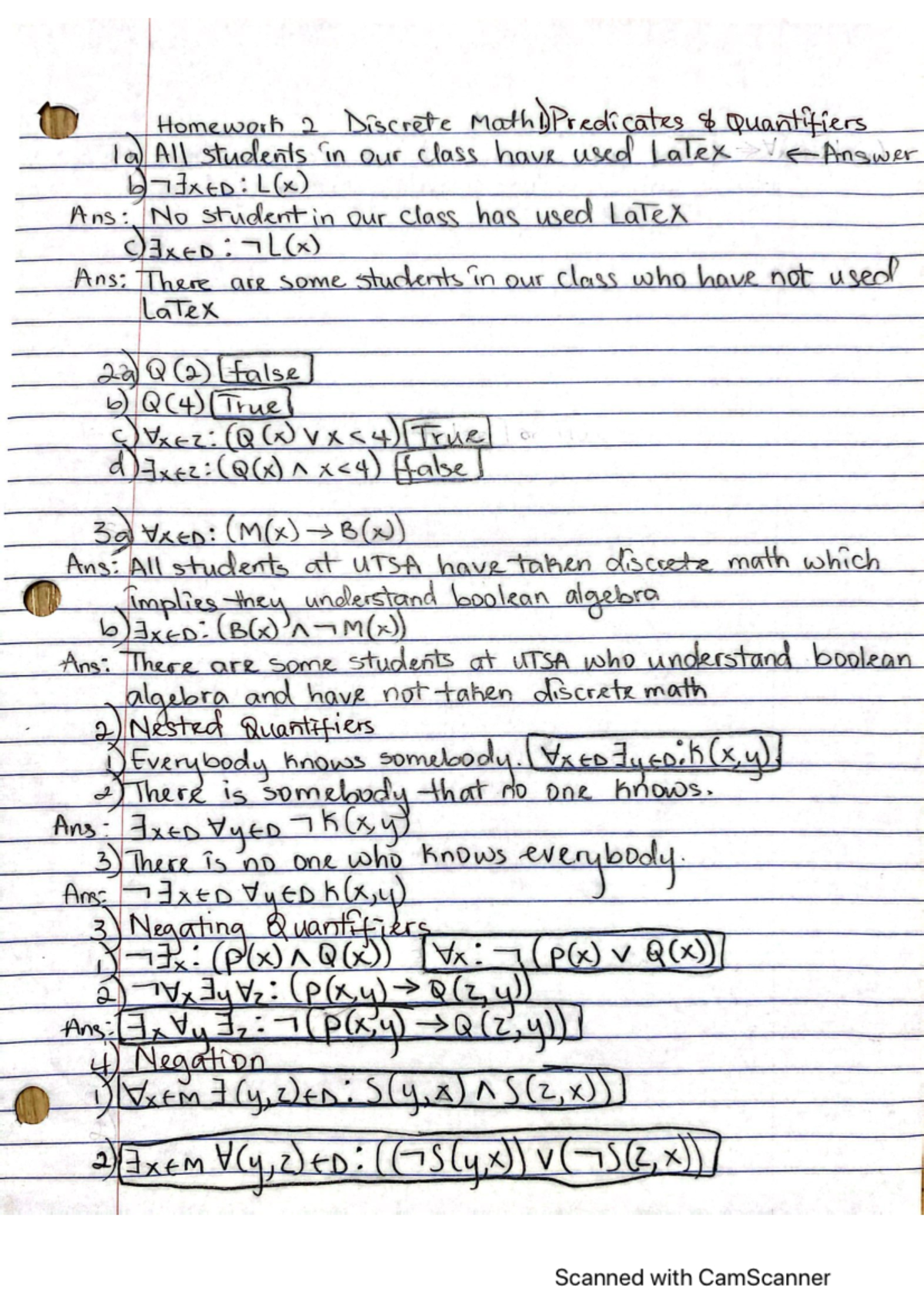 HW 2 pg 1 discrete math - Hw2 - Homework 2 Discrete MathD Predicates ...