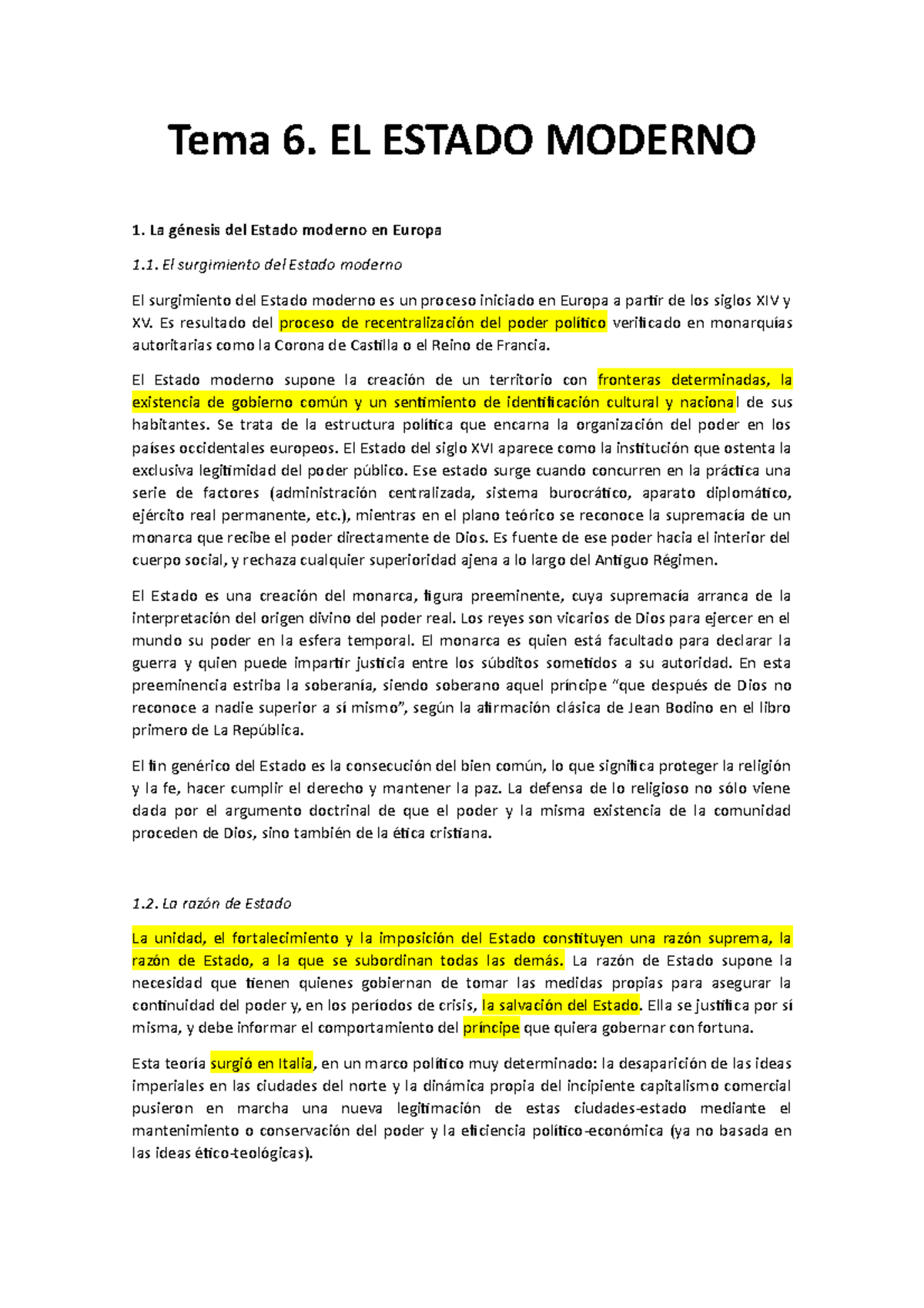 Lección 6 - Apuntes Tema 6 - Tema 6. EL ESTADO MODERNO La génesis del ...