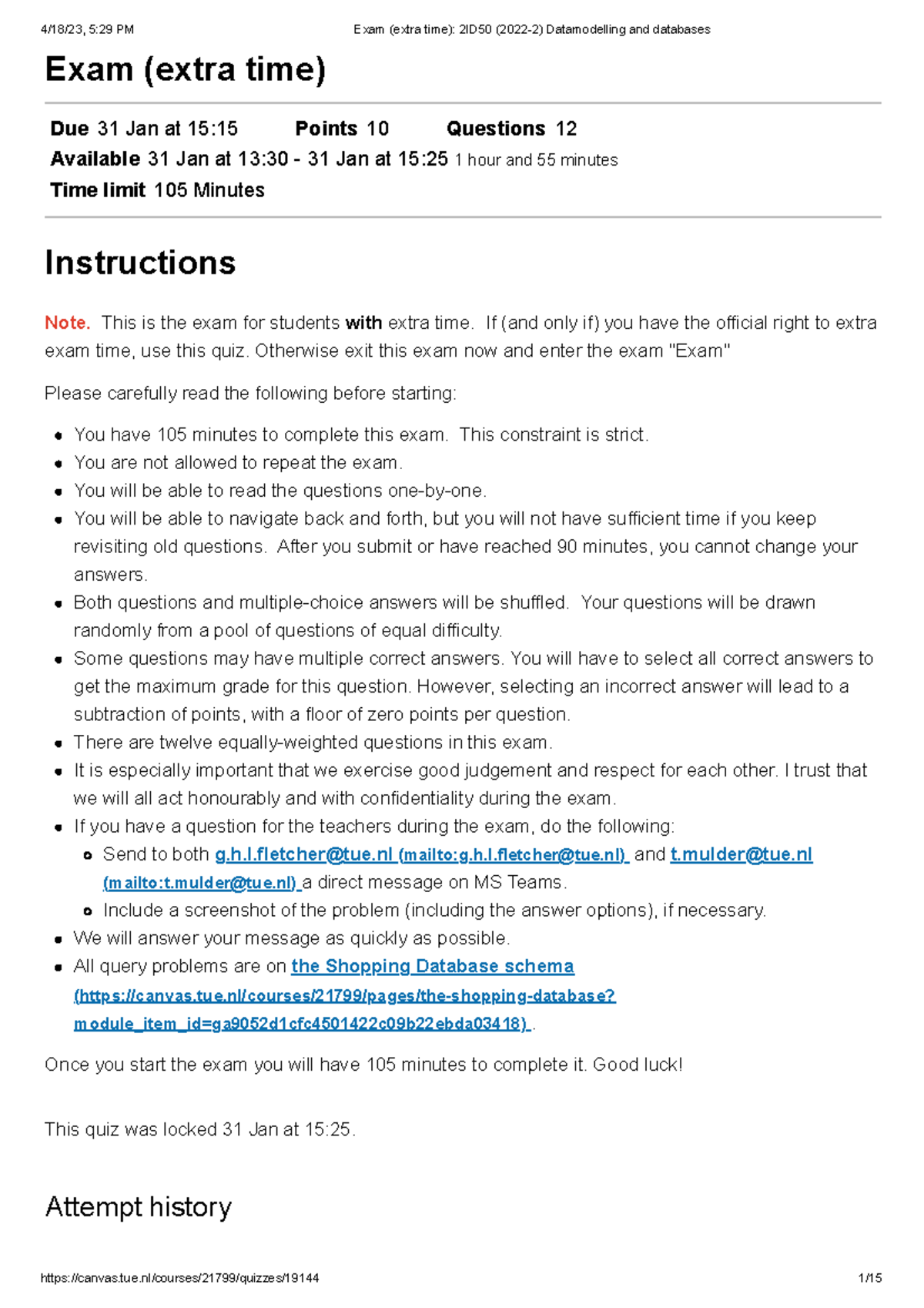 Exam data modelling - adadasd asdasd asd - Exam (extra time) Due 31 Jan ...