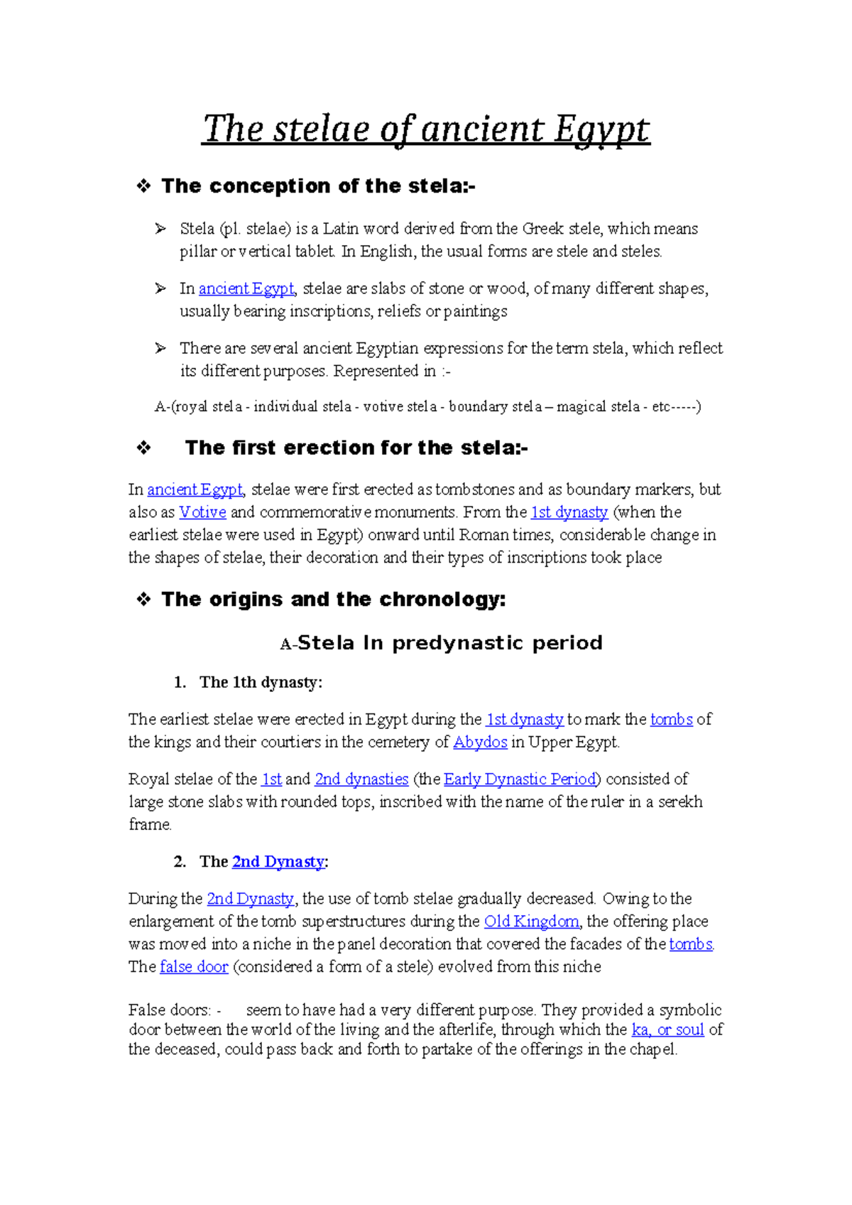 My stela - The stelae of ancient Egypt The conception of the stela ...