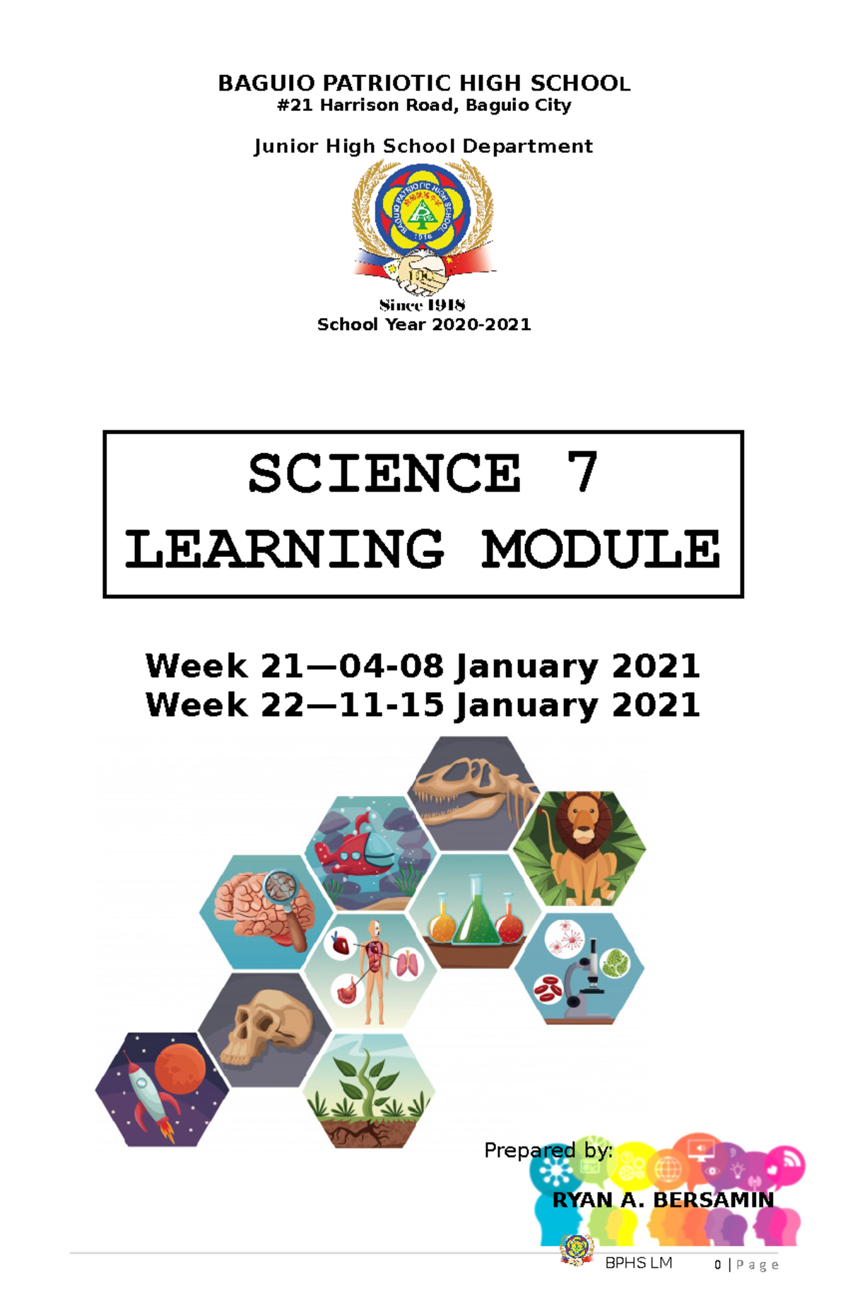 Science 7 module 11 - BAGUIO PATRIOTIC HIGH SCHOOL #21 Harrison Road ...