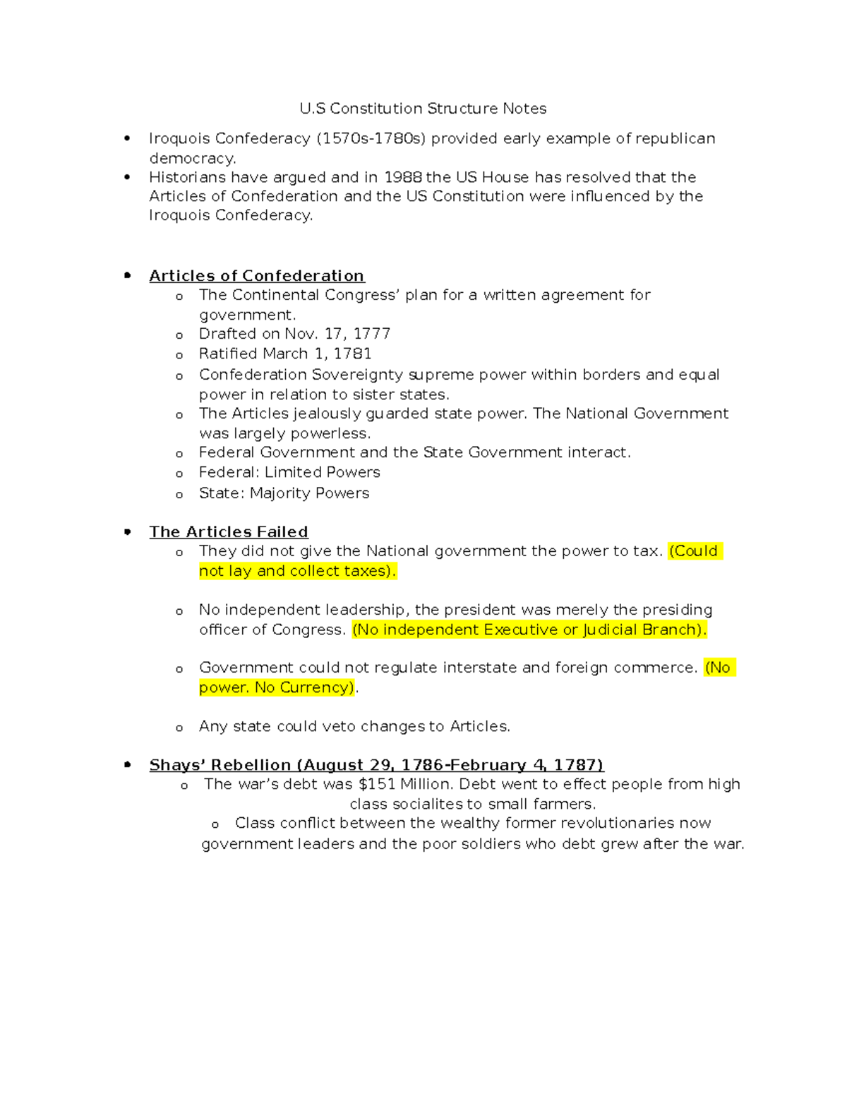 Structure of Constitution Notes - U Constitution Structure Notes ...