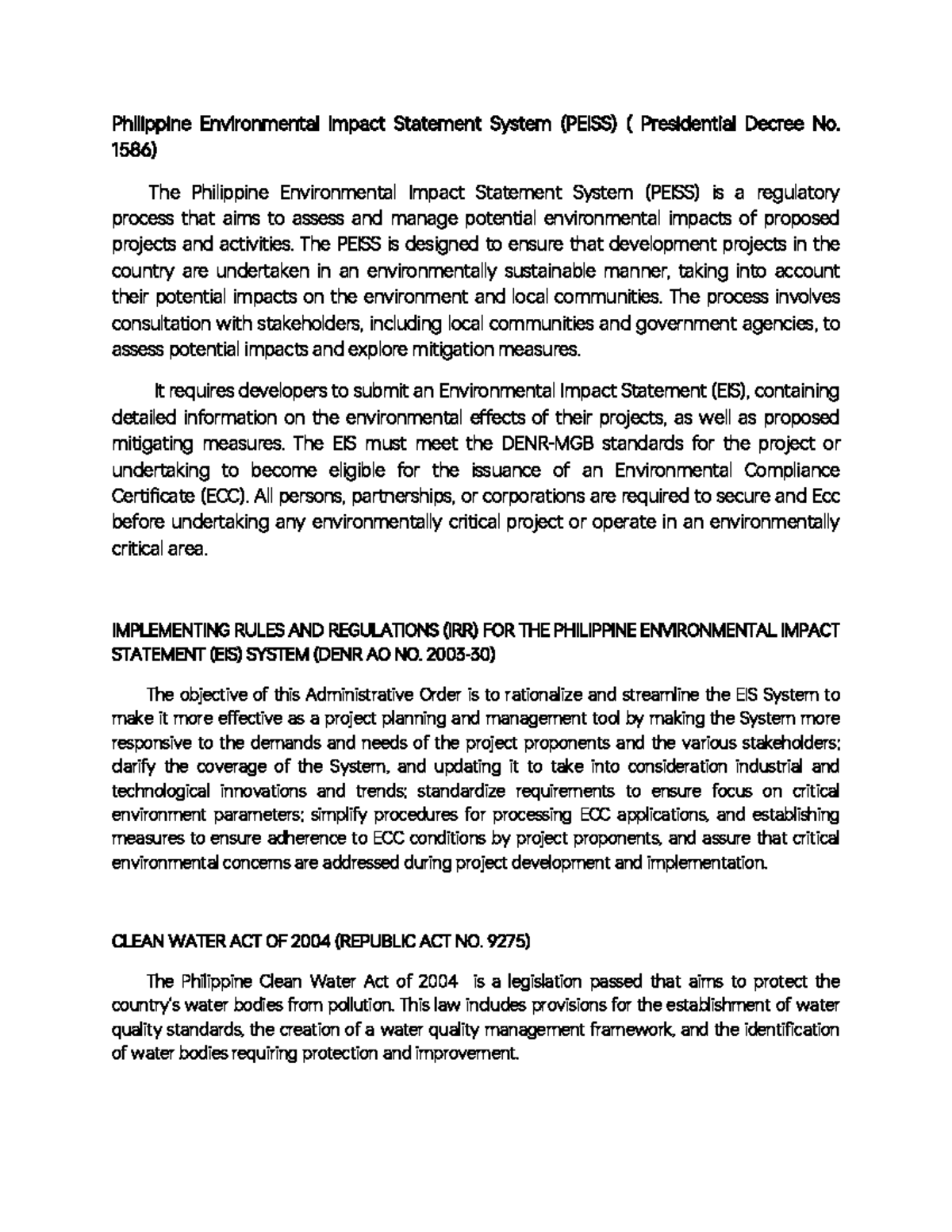 Assignment 1- Education - Philippine Environmental Impact Statement ...
