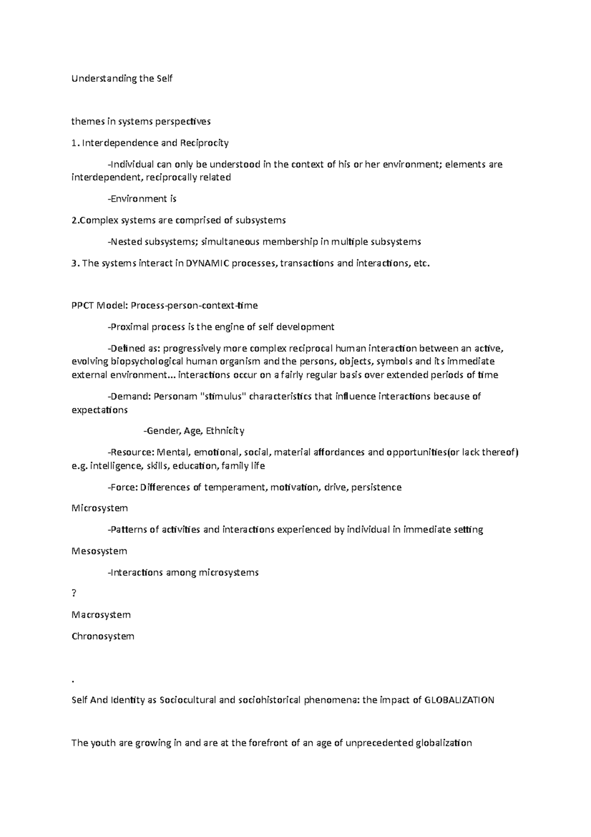 Understanding the Self - Understanding the Self themes in systems ...