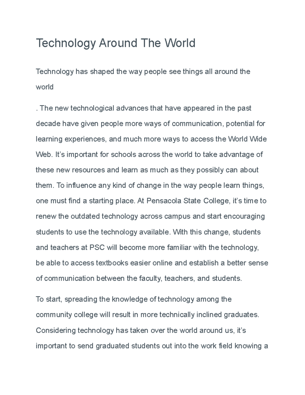 Technology Around The World - Technology Around The World Technology ...