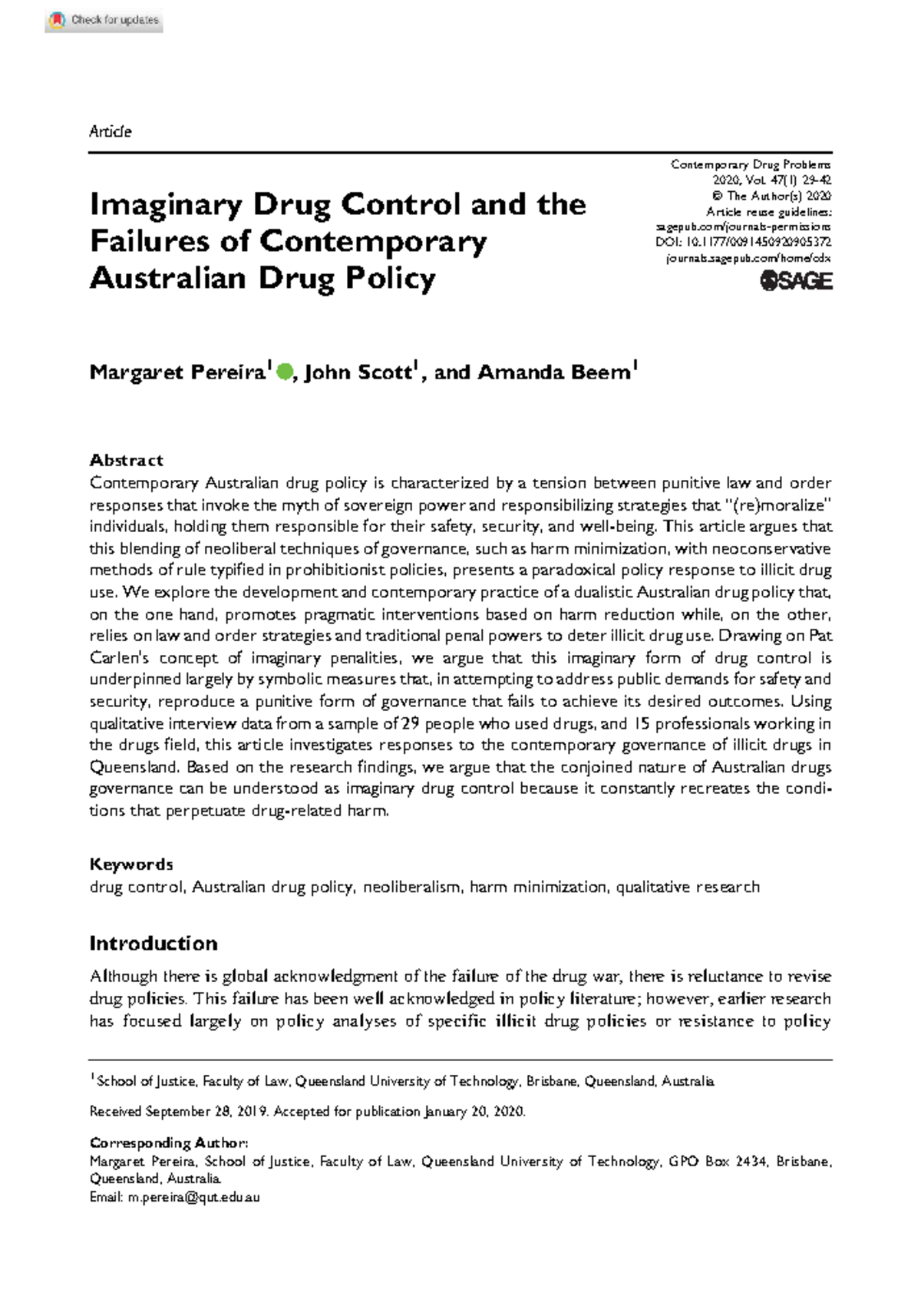 Imaginary Drug Control and the Failures of Contemporary Australian Drug ...