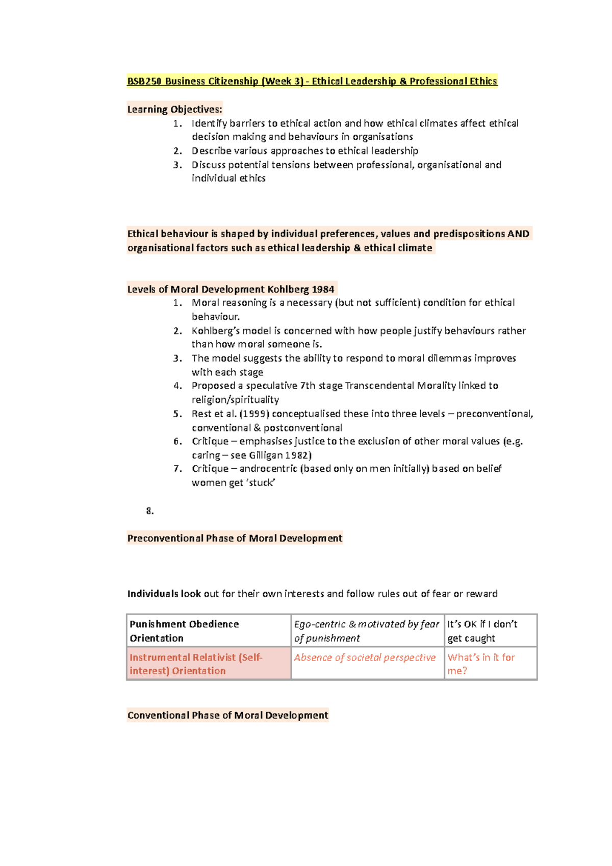 BSB250 L3 - LECTURE 3 - BSB250 Business Citizenship (Week 3) - Ethical ...