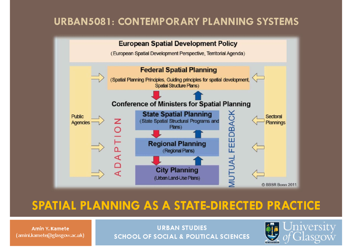 2 - Planning as a state directed practice - ####### URBAN5081 ...