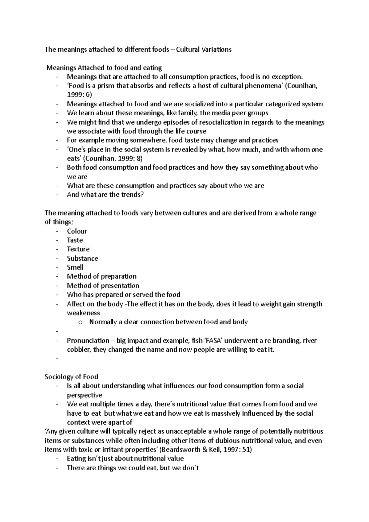 The meanings attached to different foods - ‘Food is a prism that ...