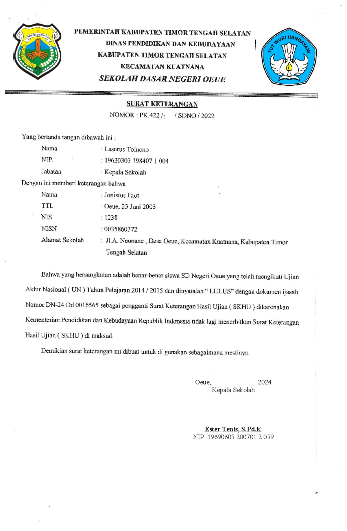 Surat Keterangan - Pengurusan Surat, Tata Persuratan Dan Formulir ...