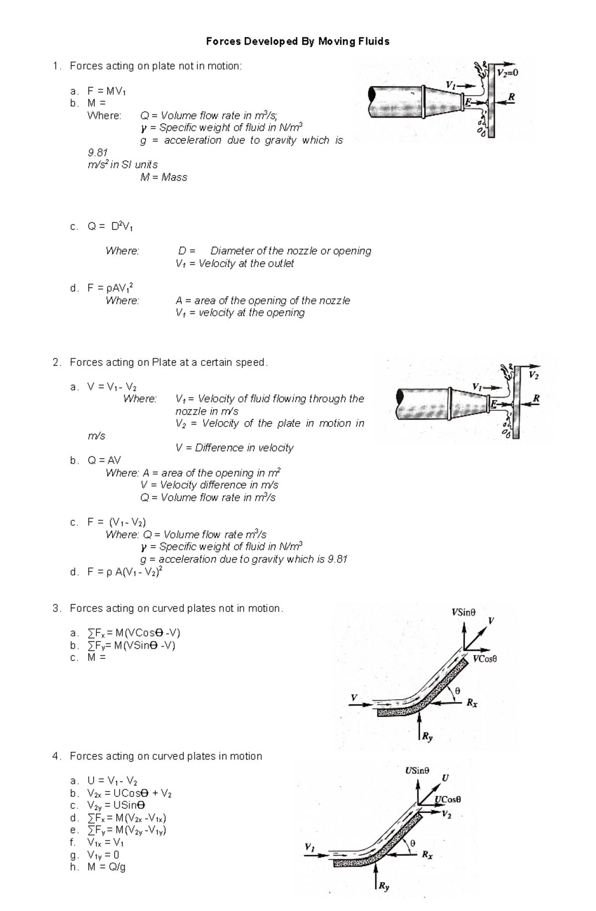 Forces Developed By Moving Fluids - Forces Developed By Moving Fluids ...