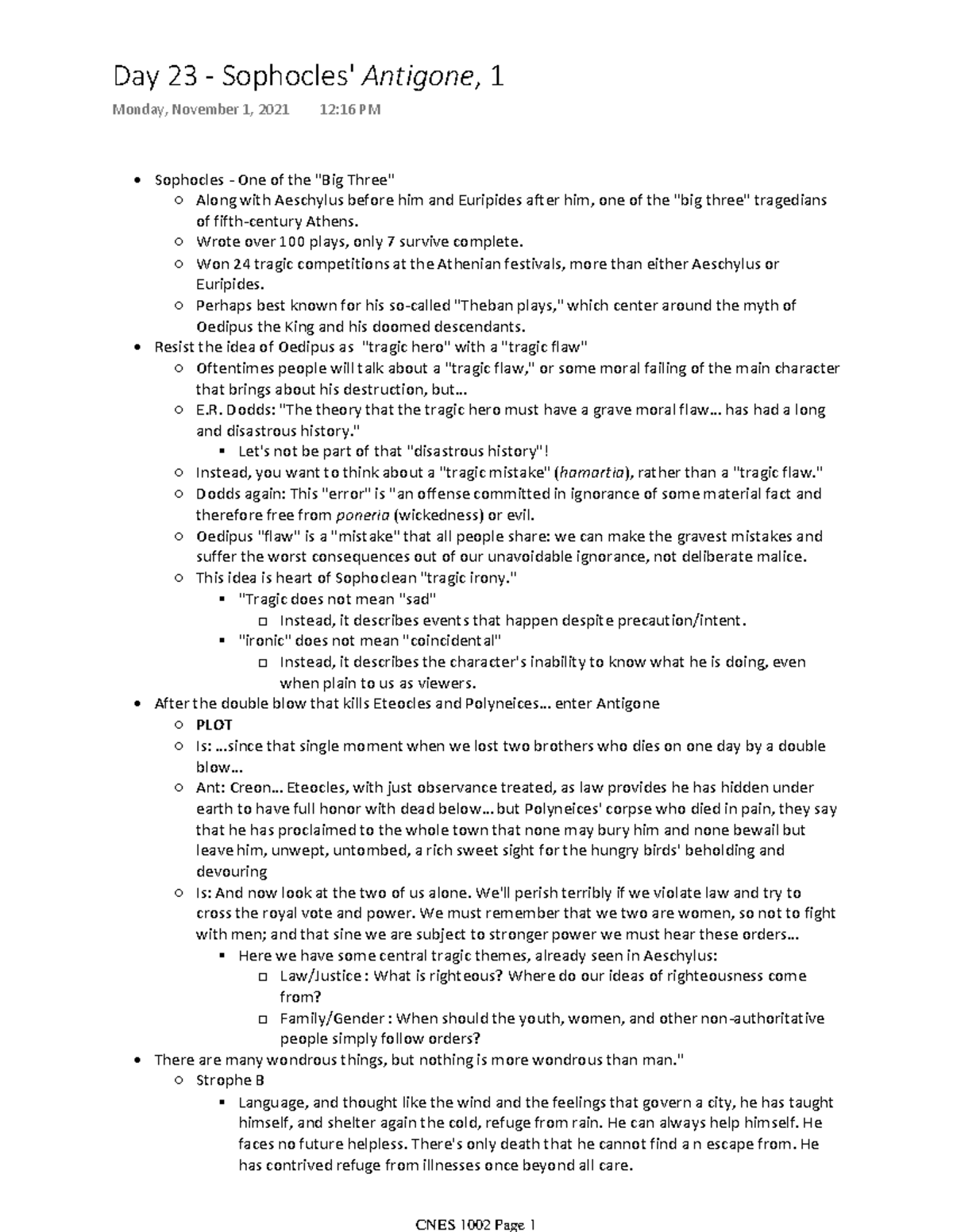 Day 23 - Sophocles' Antigone, 1 - Sophocles - One of the "Big Three ...