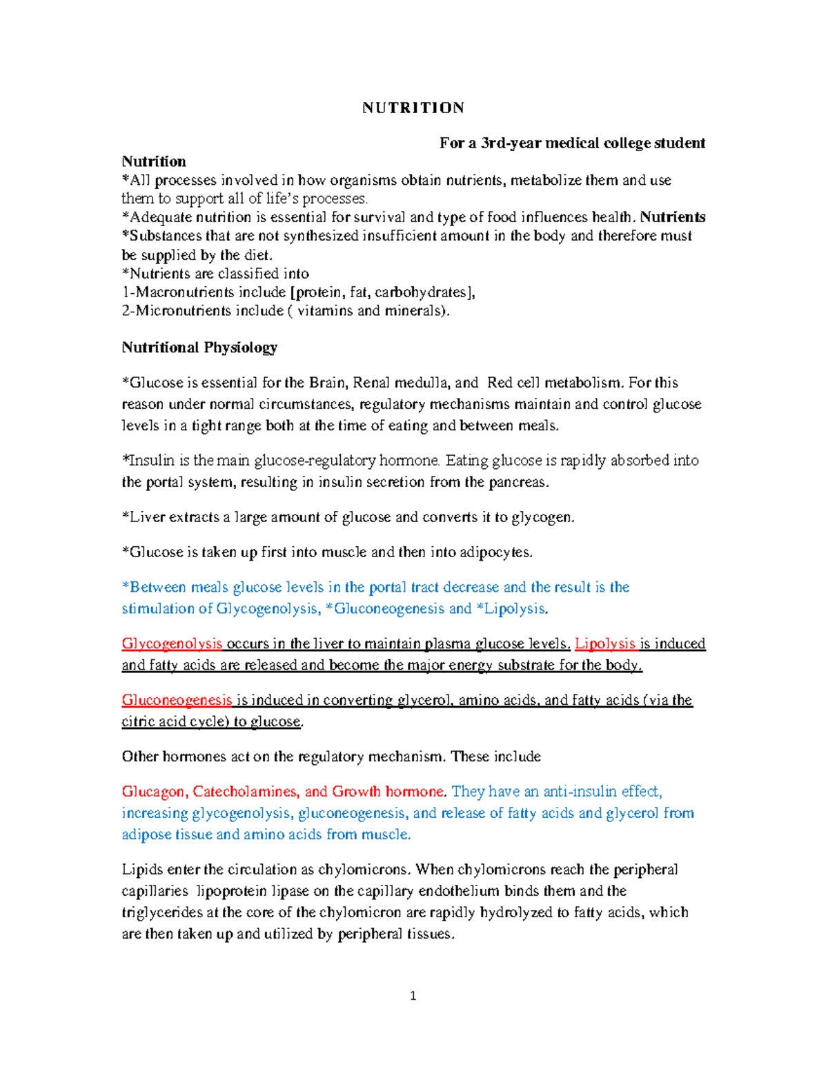 Nutrition - NUTRITION For a 3rd-year medical college student Nutrition ...