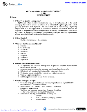 TQM- Novdec 2021 - Question paper - Reg. No. : B.E./B. DEGREE ...