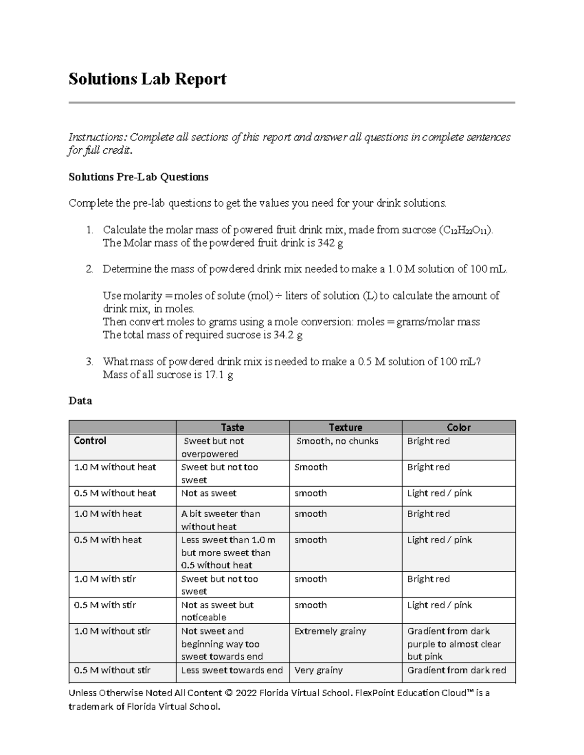 8.03 worksheet thing - Solutions Lab Report Instructions: Complete all ...