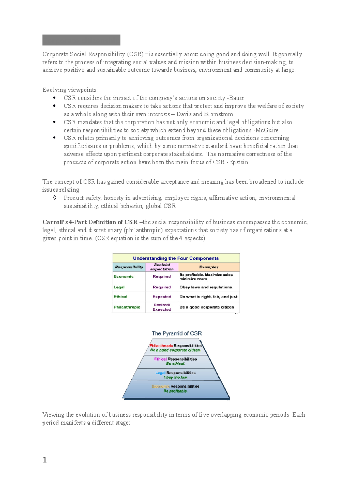 BGS Notes 2 Updated - noted - Corporate citizenship Corporate Social ...