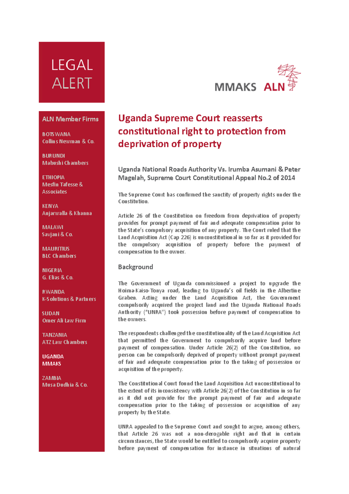 Legal-alertright-property - ALN Member Firms BOTSWANA Collins Newman ...