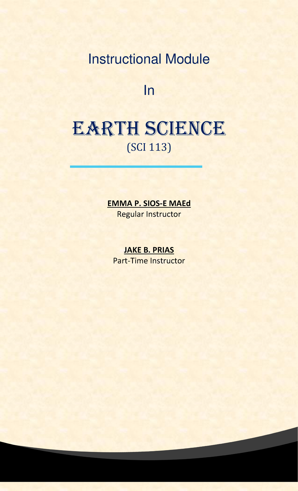 Earth- Science- Module - Instructional Module In Earth Science (SCI 113 ...
