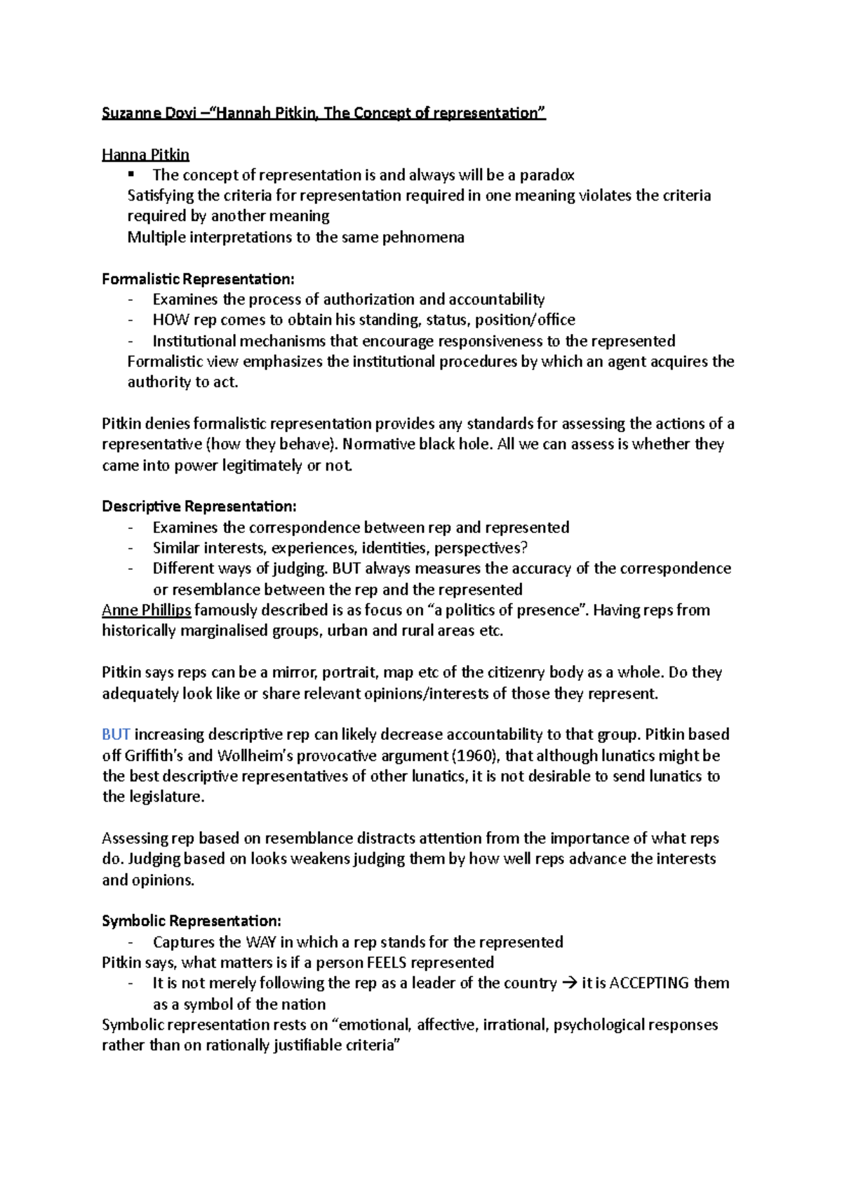 Suzanne Dovi - Hanna Pitkin Reading - Suzanne Dovi –“Hannah Pitkin, The ...