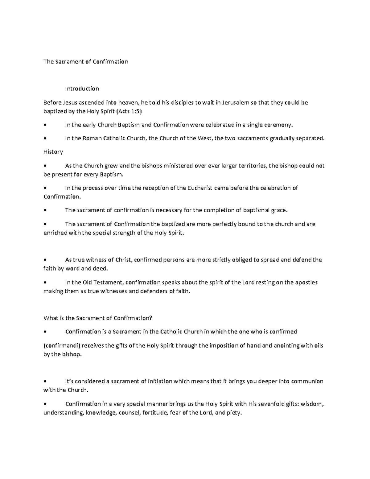 The Sacrament of Confirmation - The Sacrament of Confirmation ...