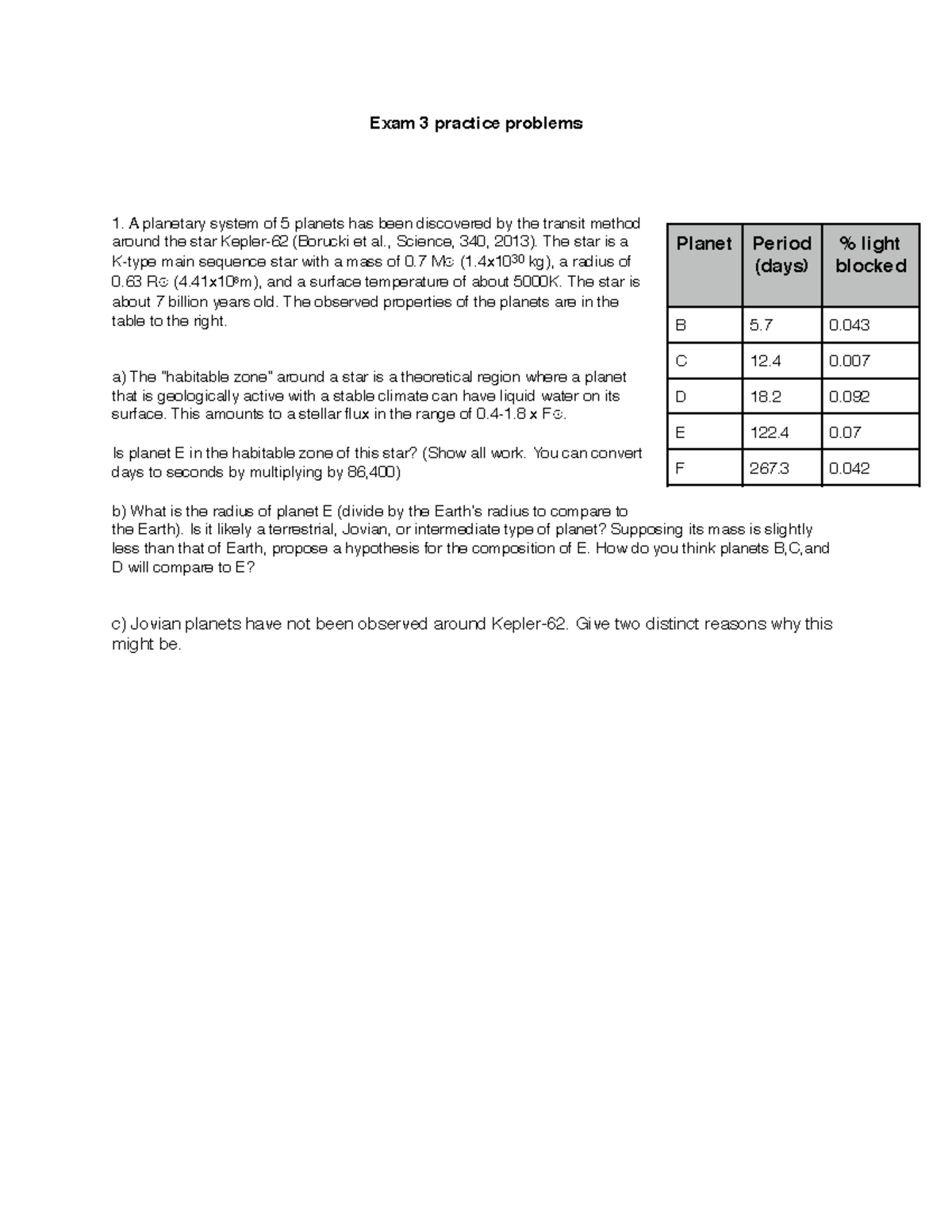 Astronomy Exam3Practice Problems - PHYS 116 - Studocu
