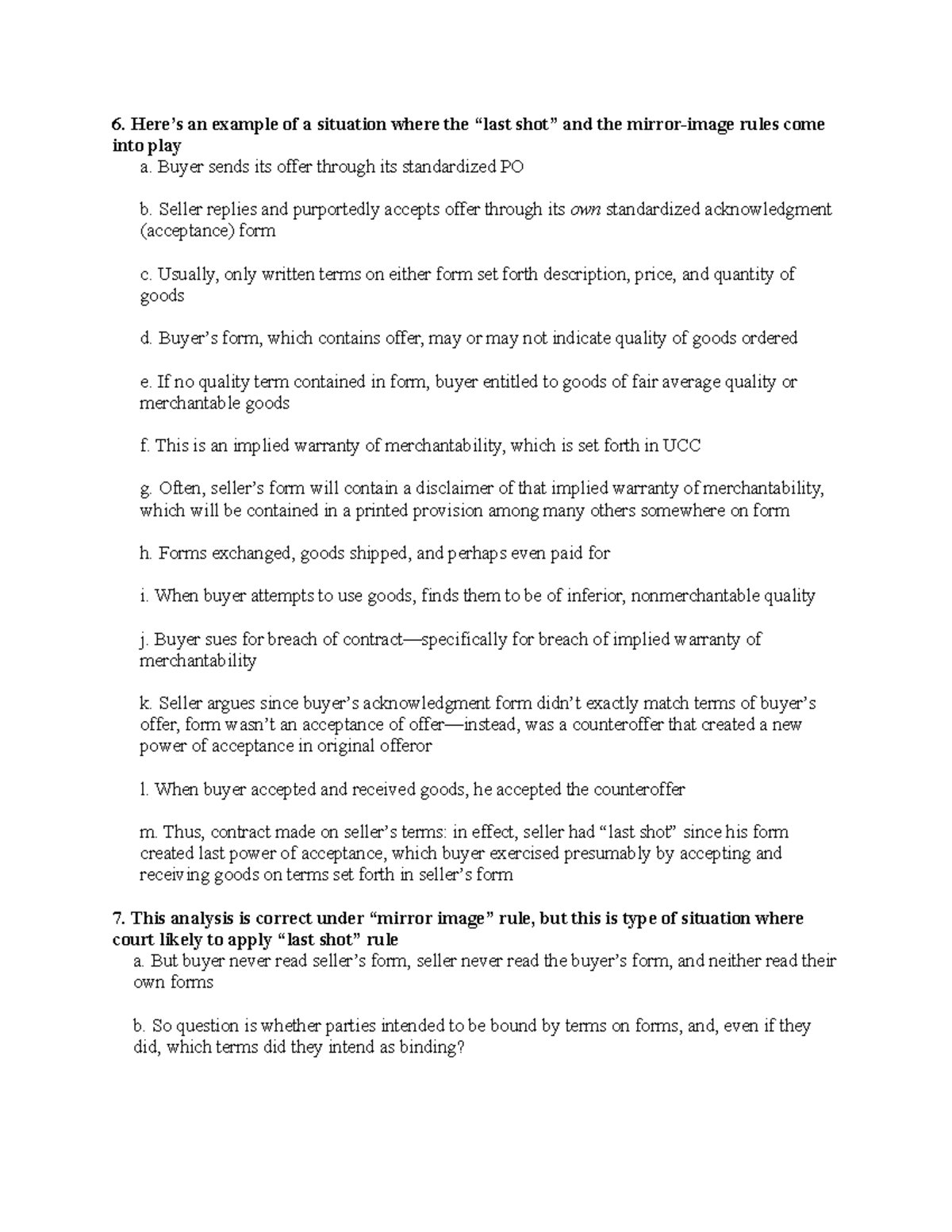 Contracts Law Outline - 1 - Here’s an example of a situation where the ...