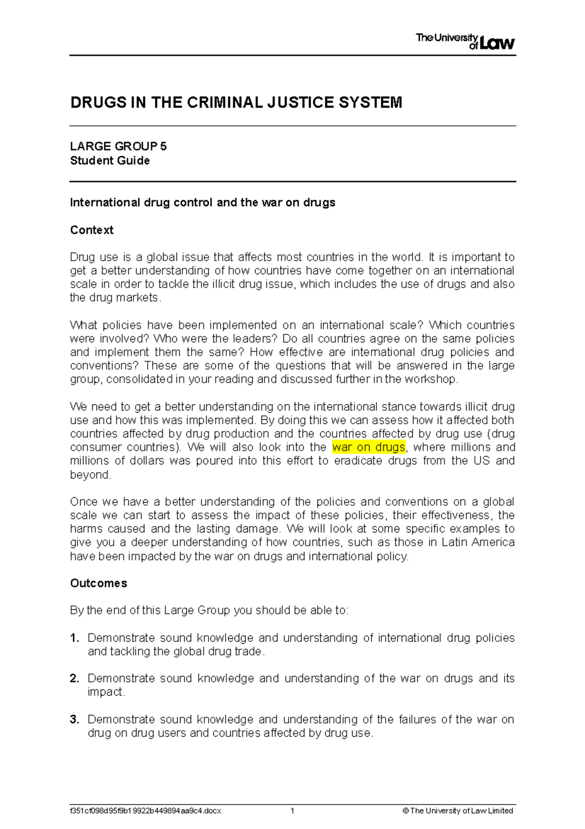 Drugs IN THE Criminal Justice System - DRUGS IN THE CRIMINAL JUSTICE ...